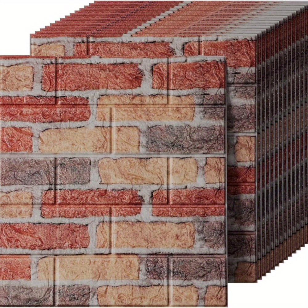3D Wall Panels Peel and Stick, 40pcs XPE Foam 3D Wallpaper, Faux Brick ...
