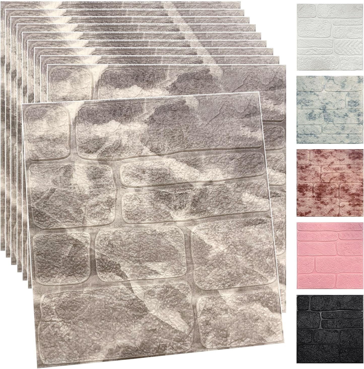 3D Wall Panels Peel and Stick Faux Stone Wall Panel White 20-Pack Faux ...