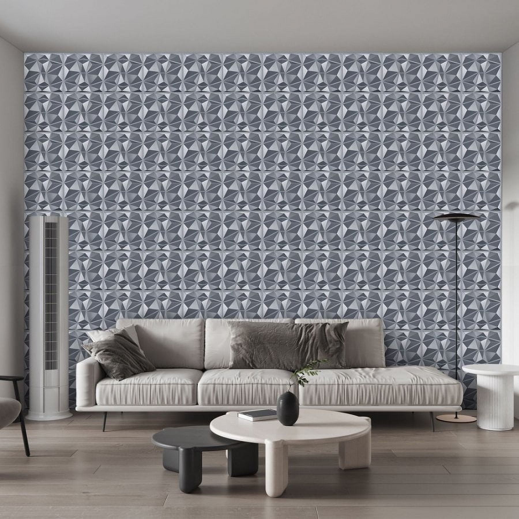 3D Wall Panels Size: 30CM * 30CM Quantity: 30 Pieces Gray Xiaoling ...