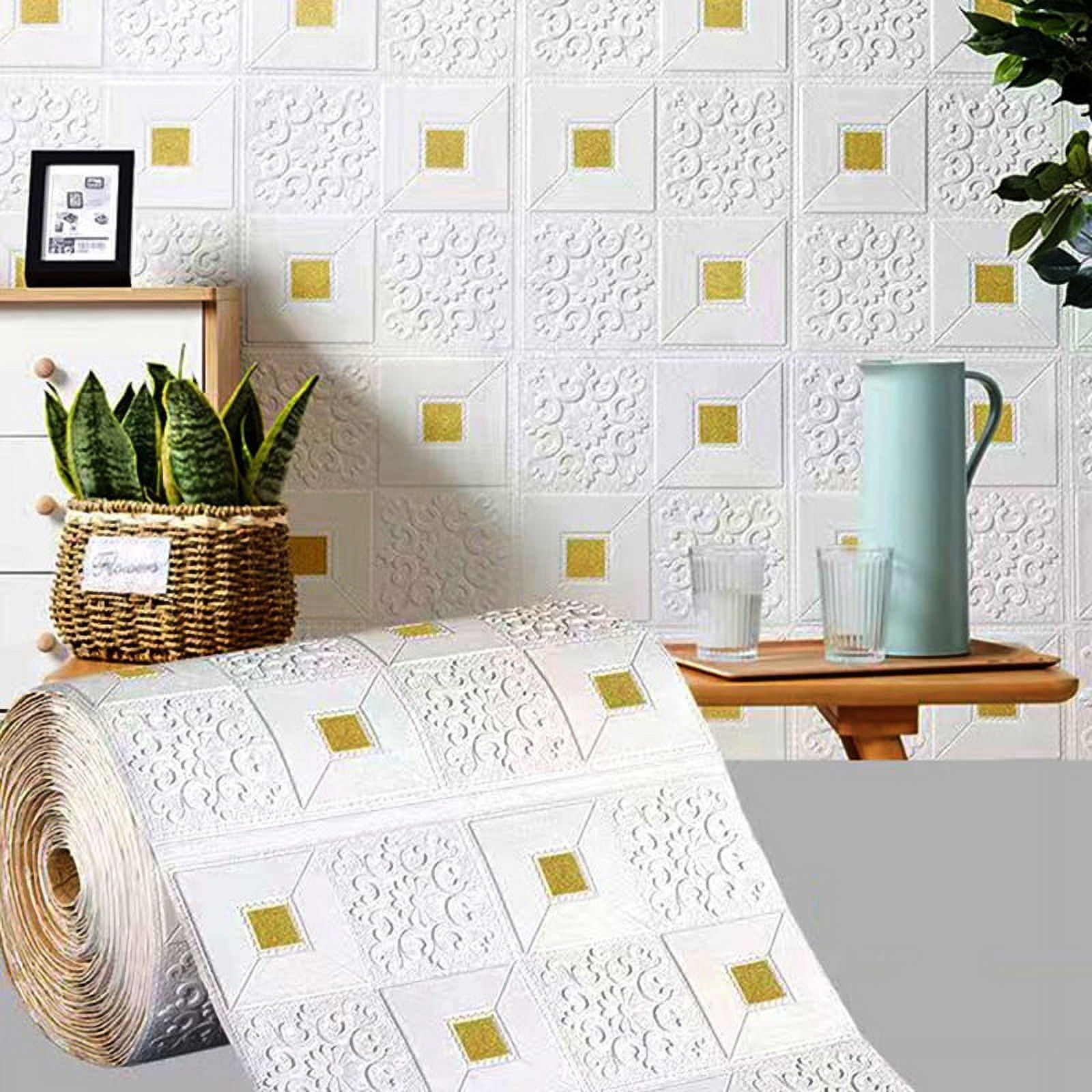 3D Wall Sticker Continuous Retro Imitation Brick Wallpaper Self ...