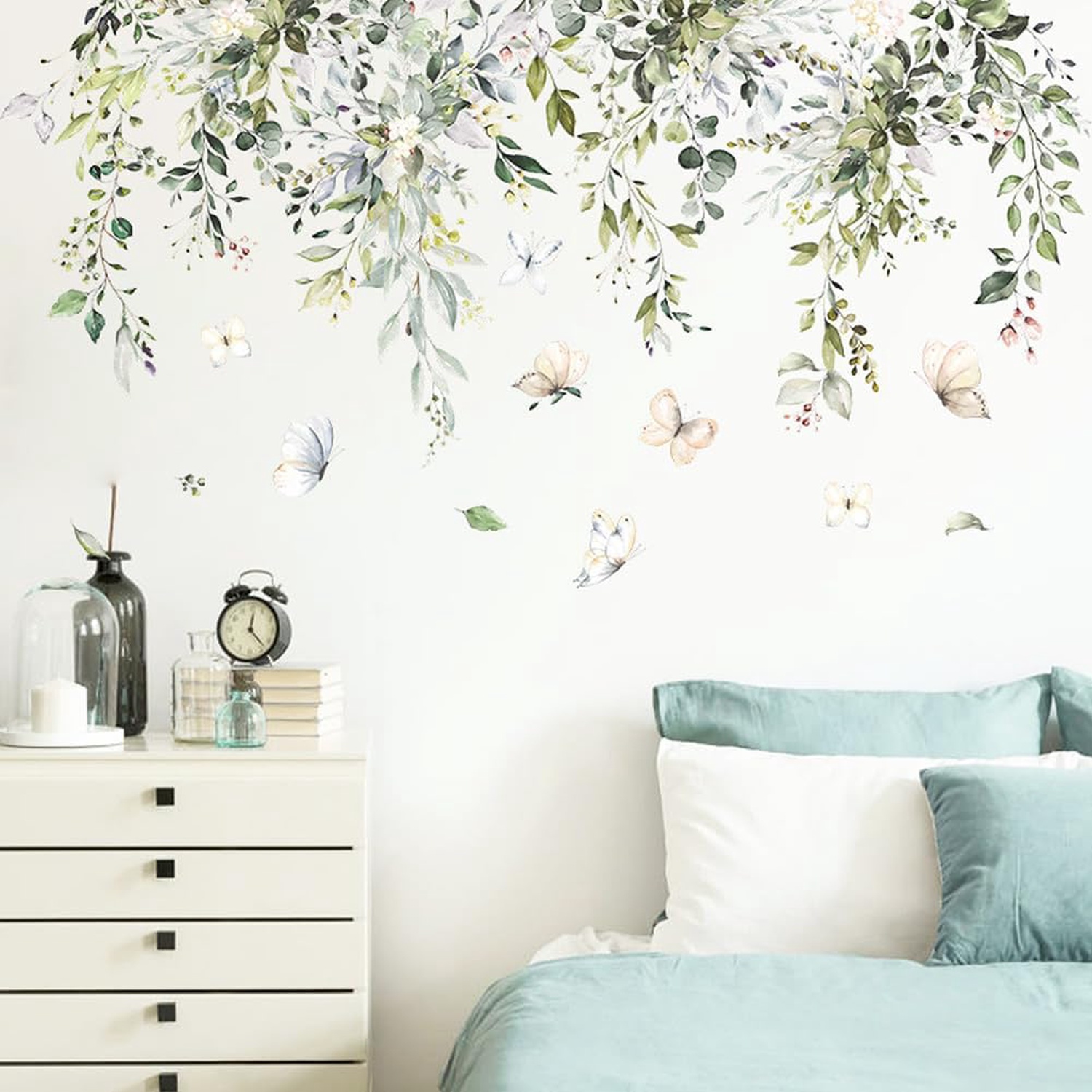 3D Wall Stickers DIY Green Plants Leaves Flower Wall Art Decal Decor ...