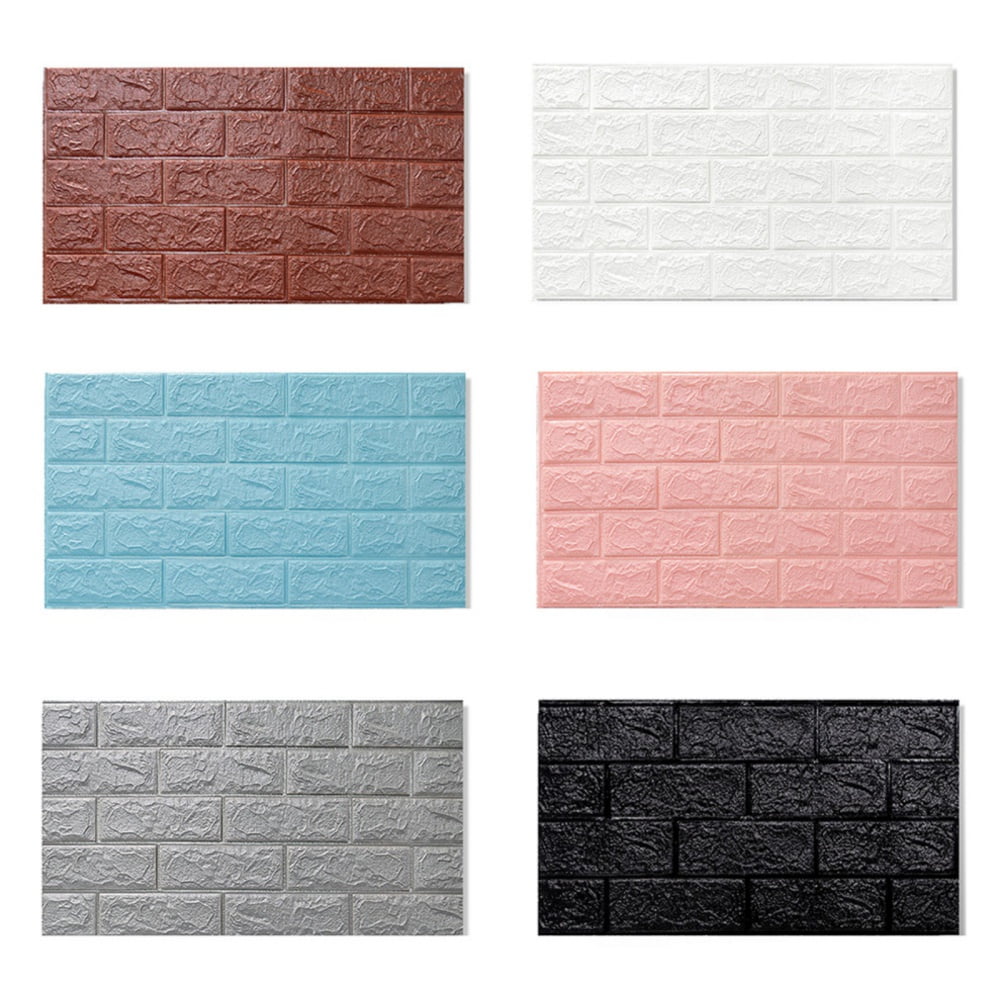 3D Wall Stickers Panels White Brick Wallpaper Peel and Stick Paper ...