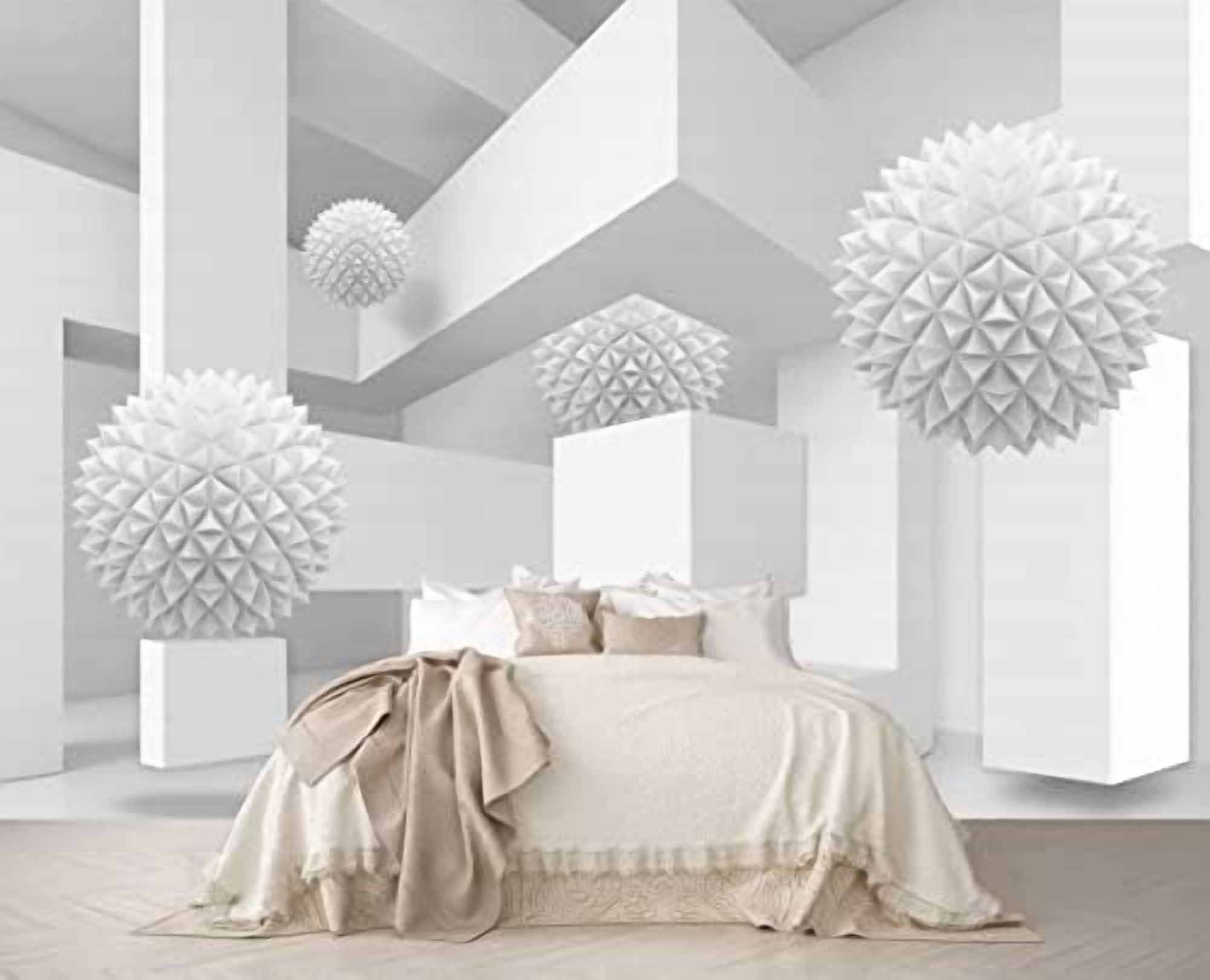 3D Wallpaper Abstract Tunnel Space Stereo Wall Mural Metal Ball Tapiz ...