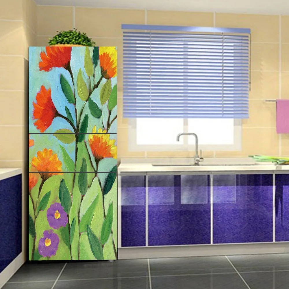 3D Wallpaper For Refrigerator Self Adhesive Vinyl Kitchen Sticker ...