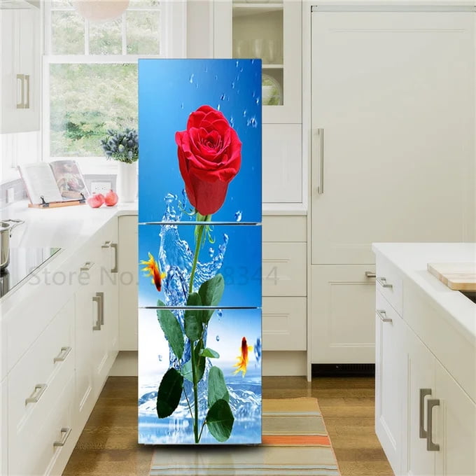 3D Wallpaper For Refrigerator Self Adhesive Vinyl Wardrobe Sticker ...