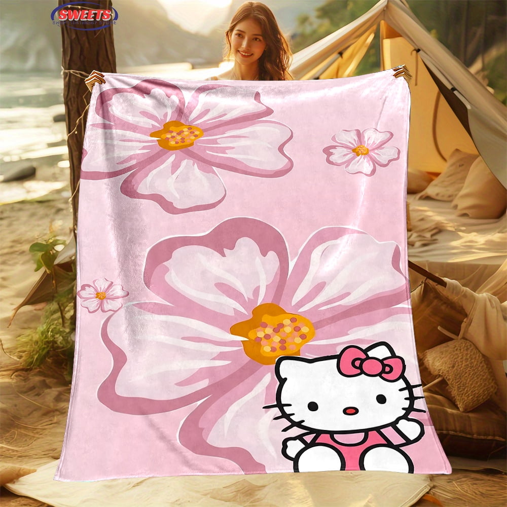 3D Warm and Cozy Sanrio Blanket, Hello Kitty Blanket, Sofa Bedroom ...