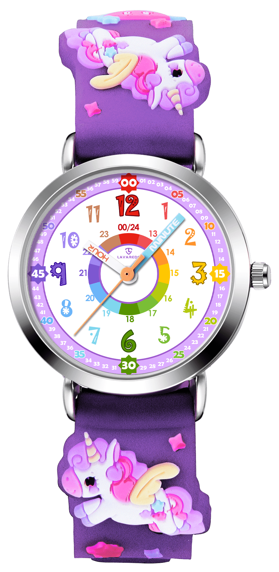 Kids Watches 3D Cartoon Quartz Watches for Boys Girls Rainbow Dial ...