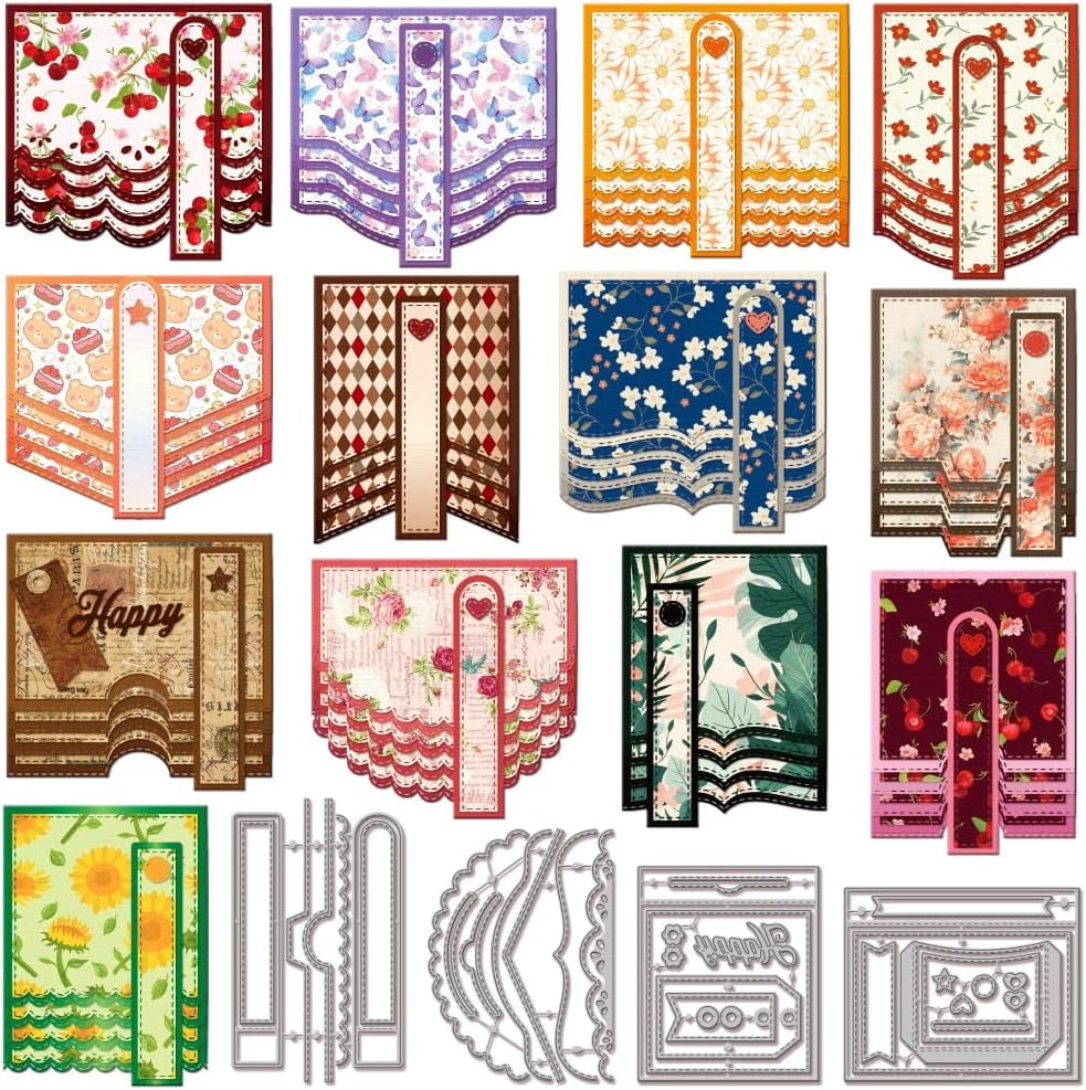 3D Waterfall Card Cutting Dies DIY for Card Making Bookmark Metal Die ...