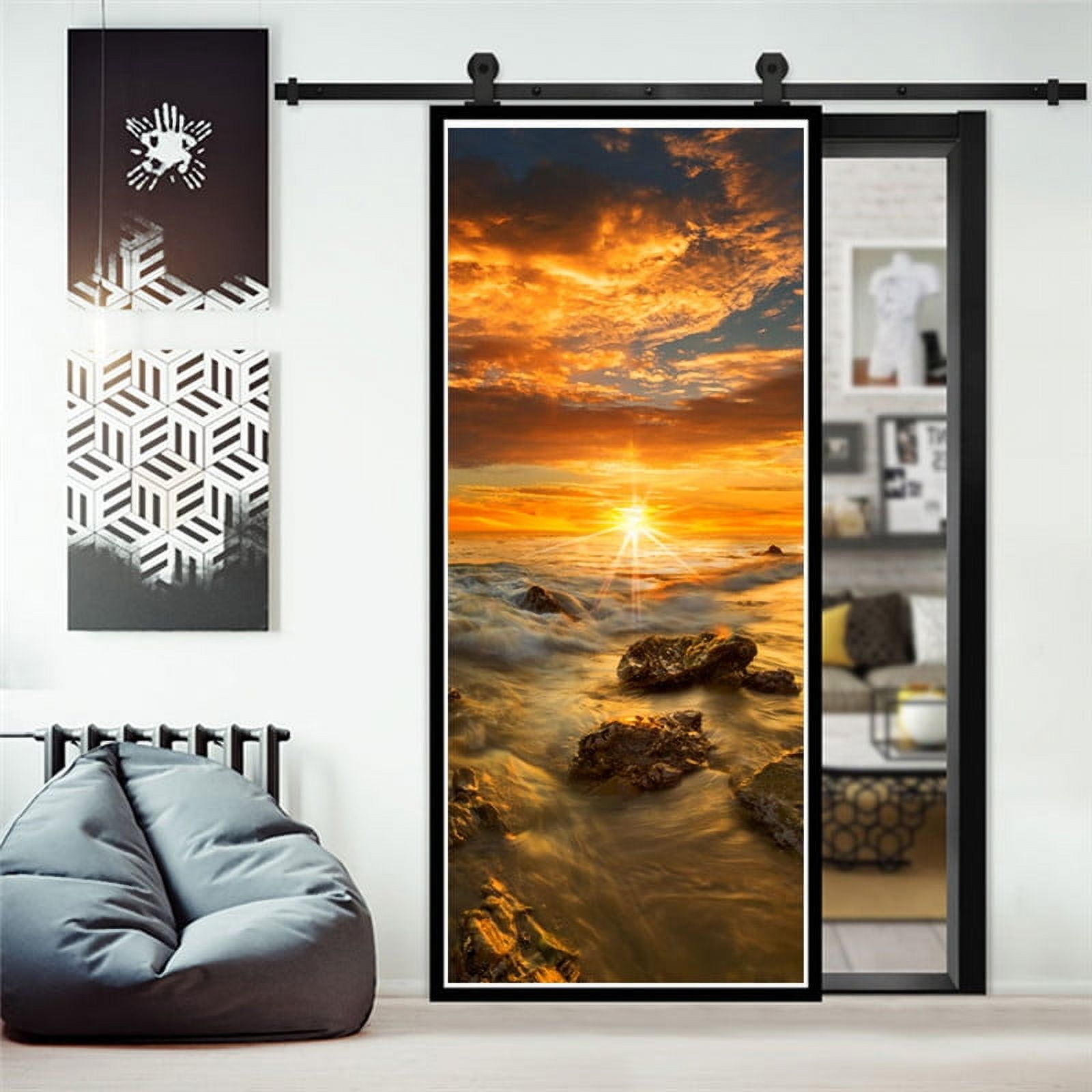 3D Waterproof Beautiful Landscape Door Stickers Removable Self Adhesive ...
