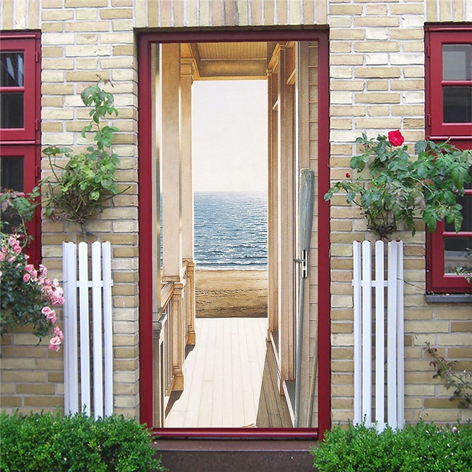 3D Waterproof Beautiful Landscape Door Stickers Removable Self Adhesive ...