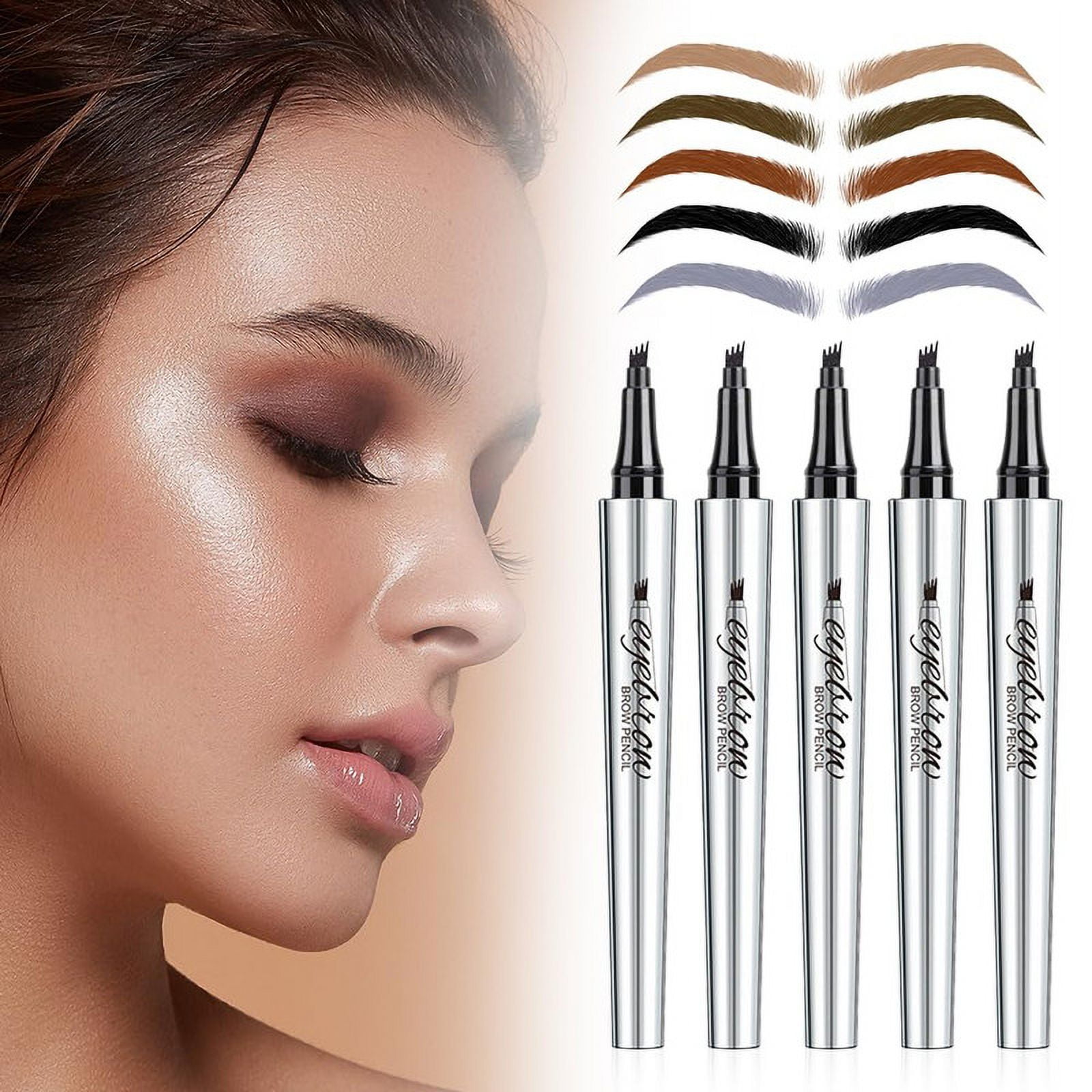 3D Waterproof Microblading Eyebrow Pen, 4 Tip Tattoo Pencil Creates ...