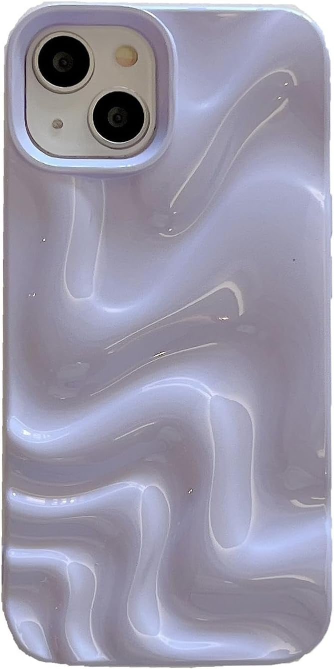 3D Wave Shape Water Ripple Candy Color Soft for iPhone Case (Purple ...
