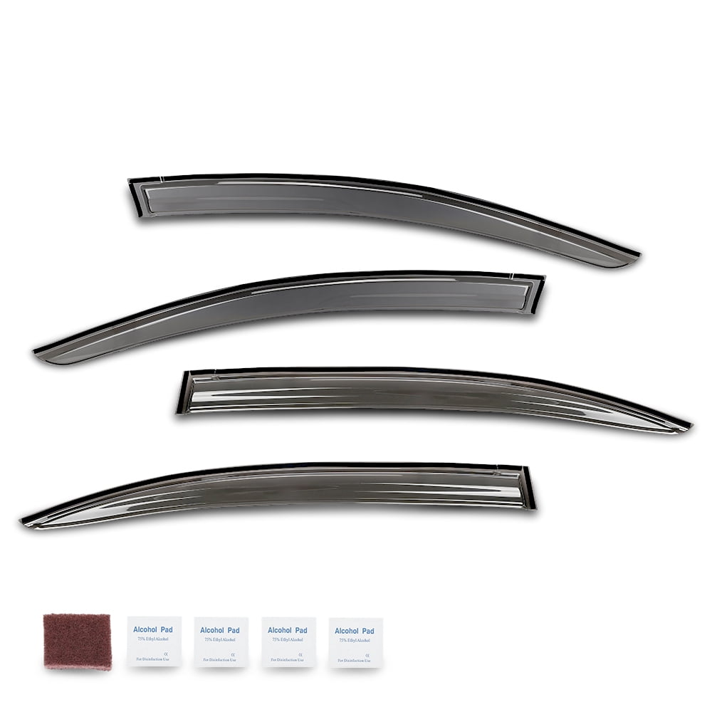3D Wavy Style Window Visor Rain Guards Fit For 12-15 Honda Civic Sedan ...