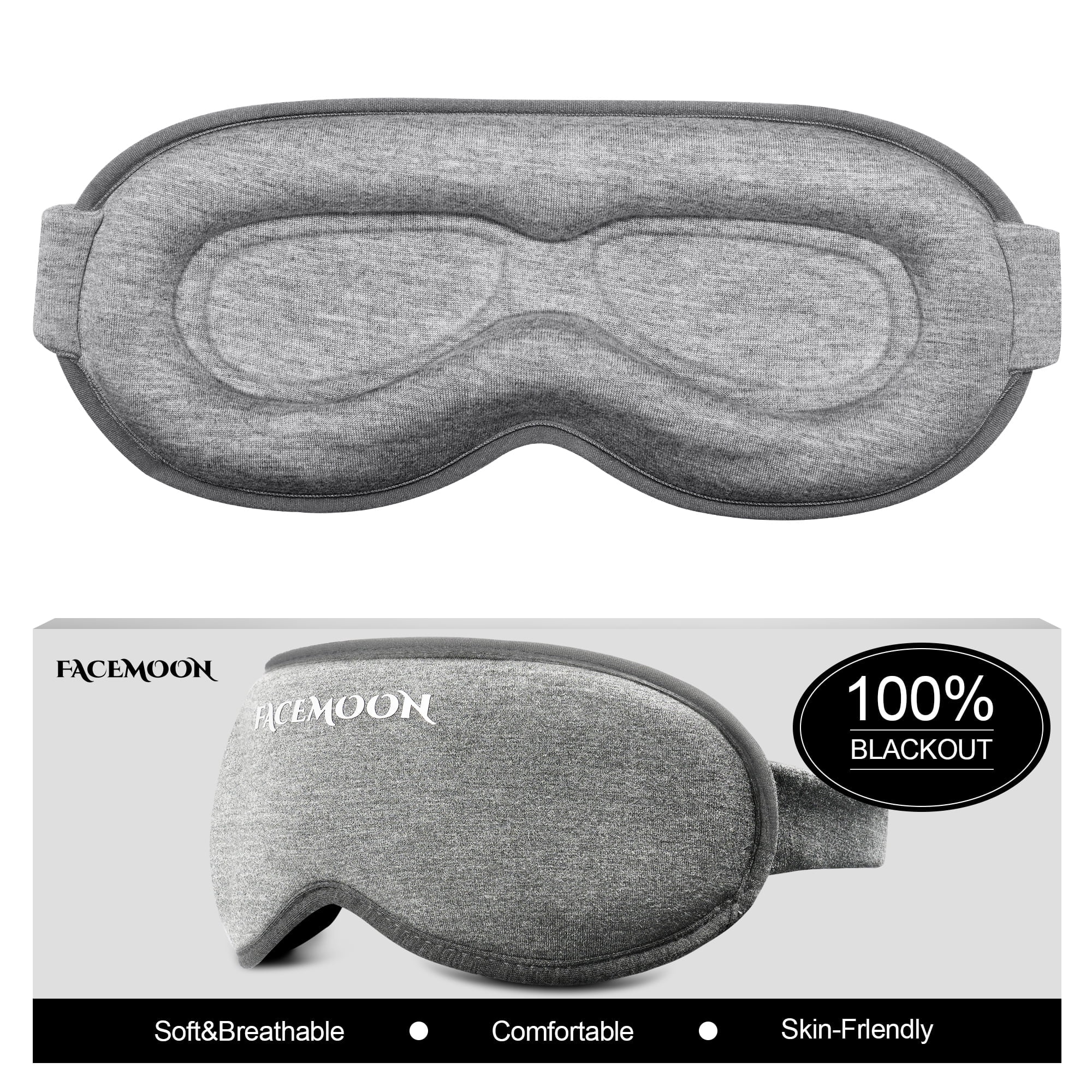 3D Weighted Eye Mask | Memory Foam Sleep Mask for Women & Men | 100% ...