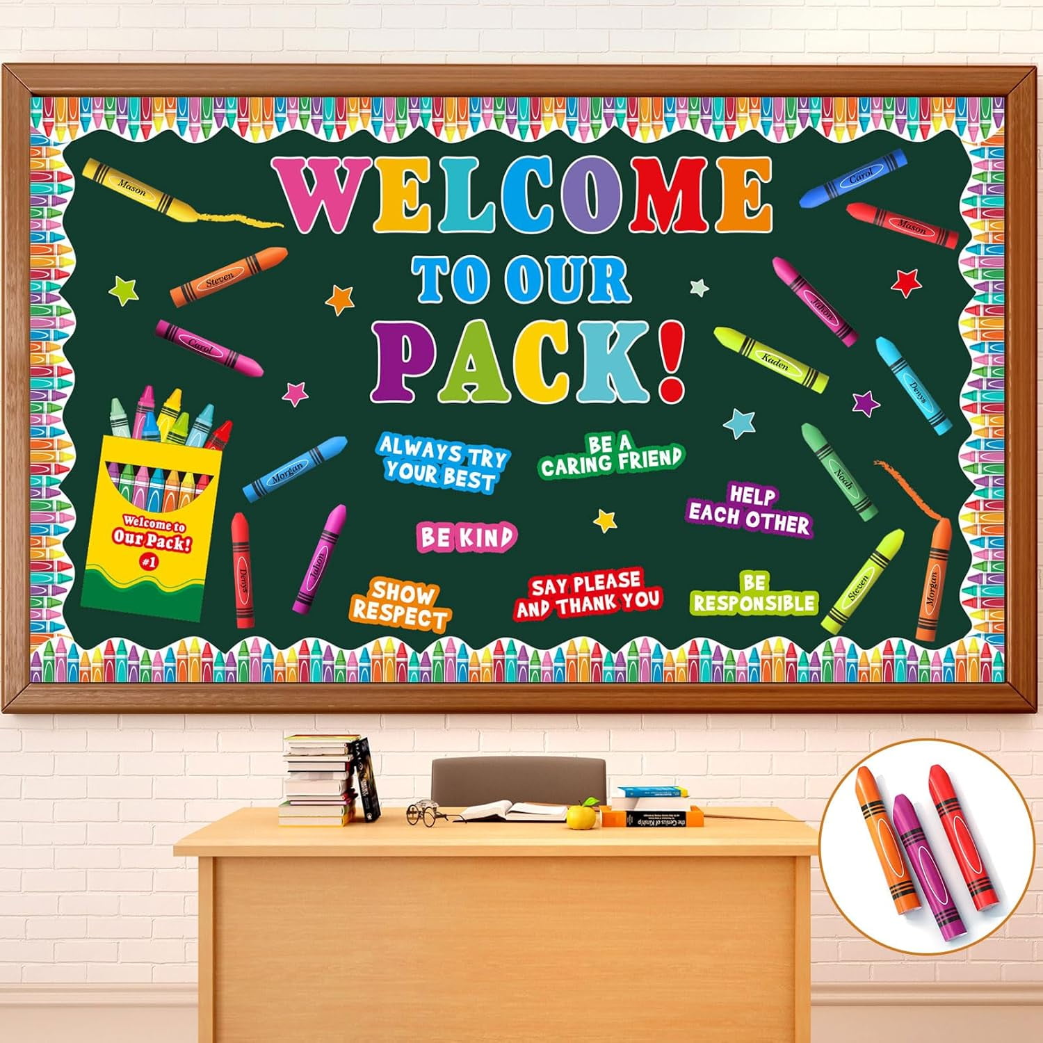 3D Welcome to Our Pack Crayon Bulletin Board Decorations Set for ...