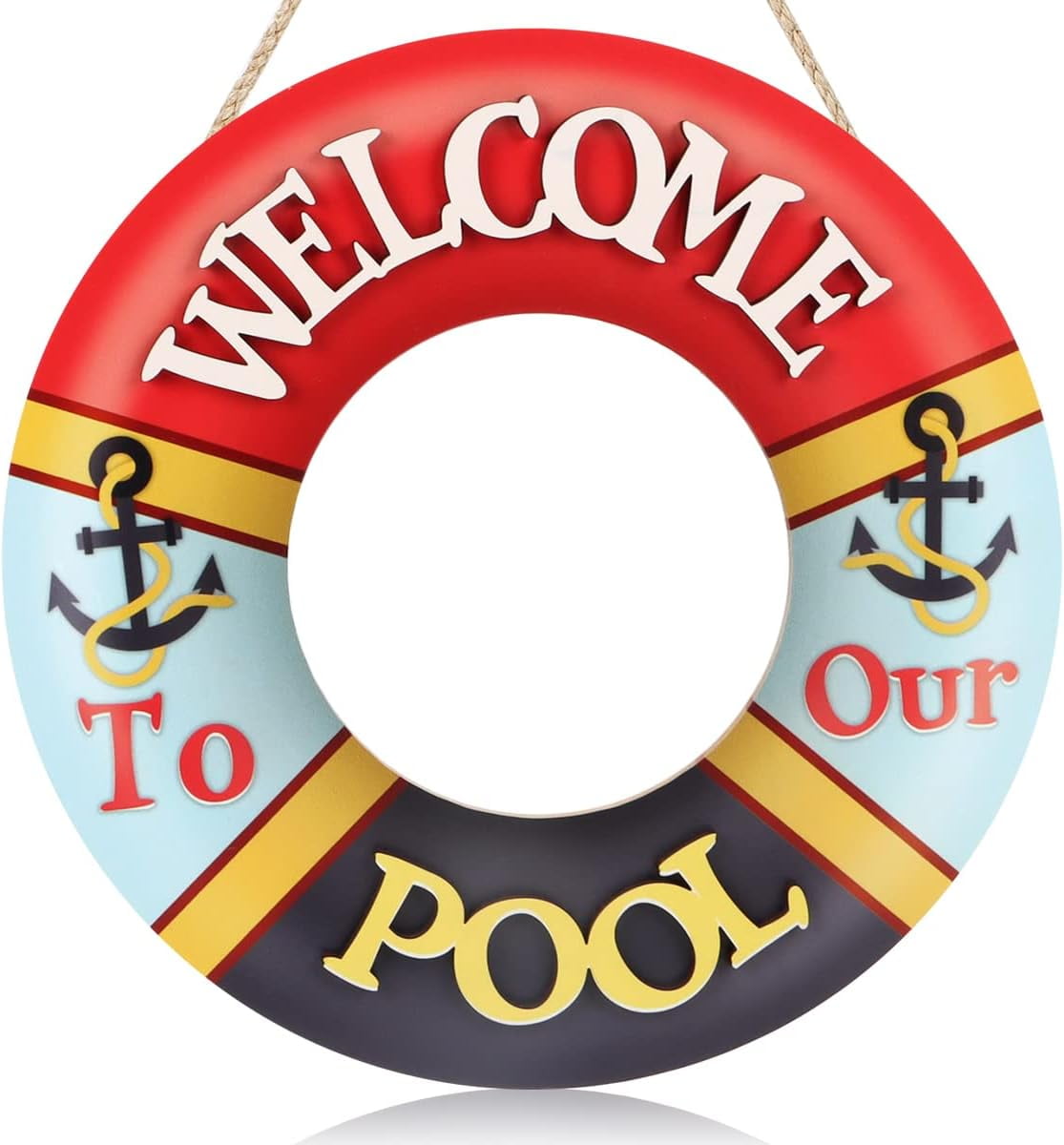 3D Welcome To Our Pool Decorations Outdoor (12”x12”), Swimming Pool ...