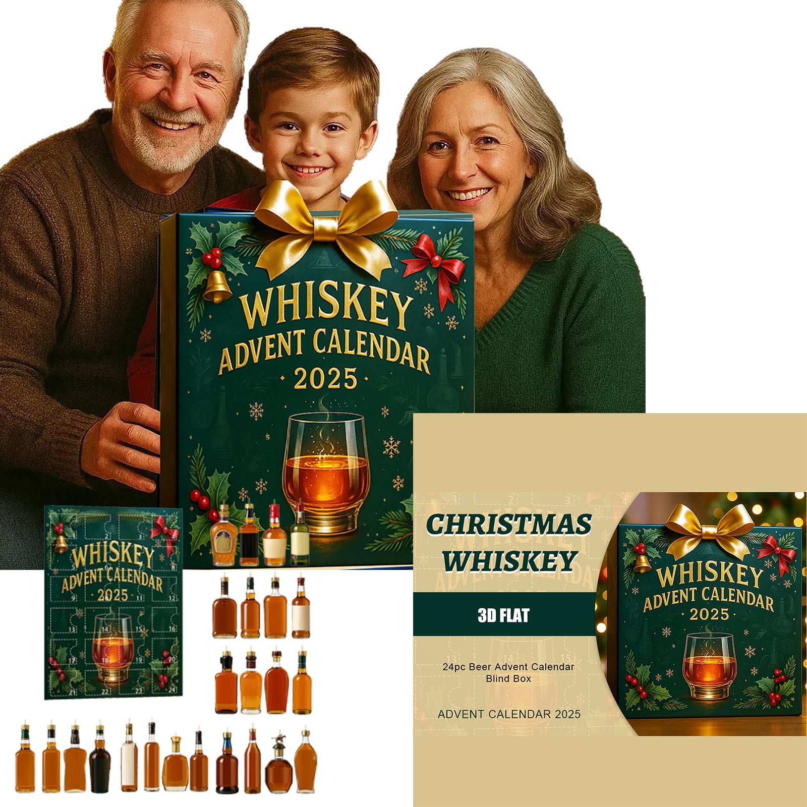 3D Whiskey Advent Calendar 2025, 24-Day Countdown Calendar with Premium ...