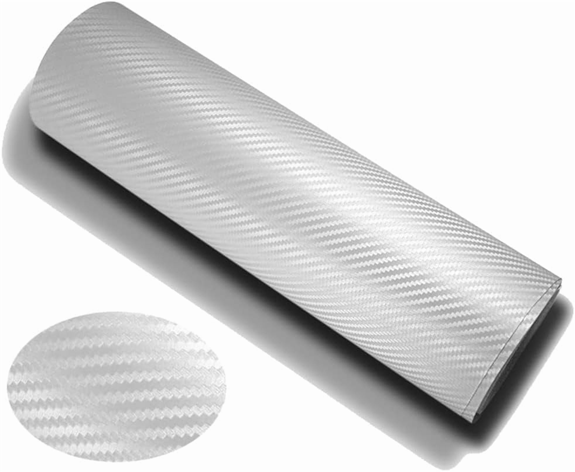 3D White Carbon Fiber Film Twill Weave Vinyl Sheet Roll Wrap DIY Decals ...