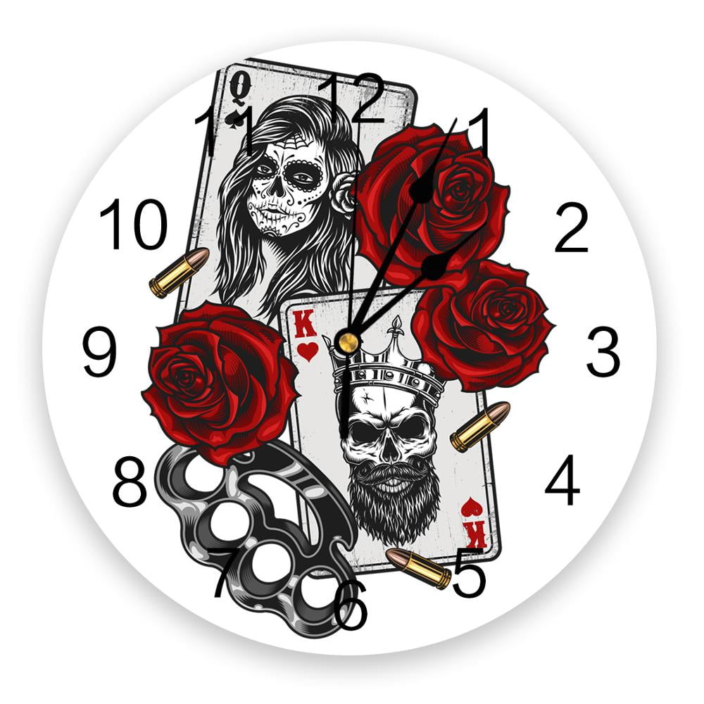 3D White Rose PVC Wall Clock Modern Design Home r Bedroom Silent Oclock ...