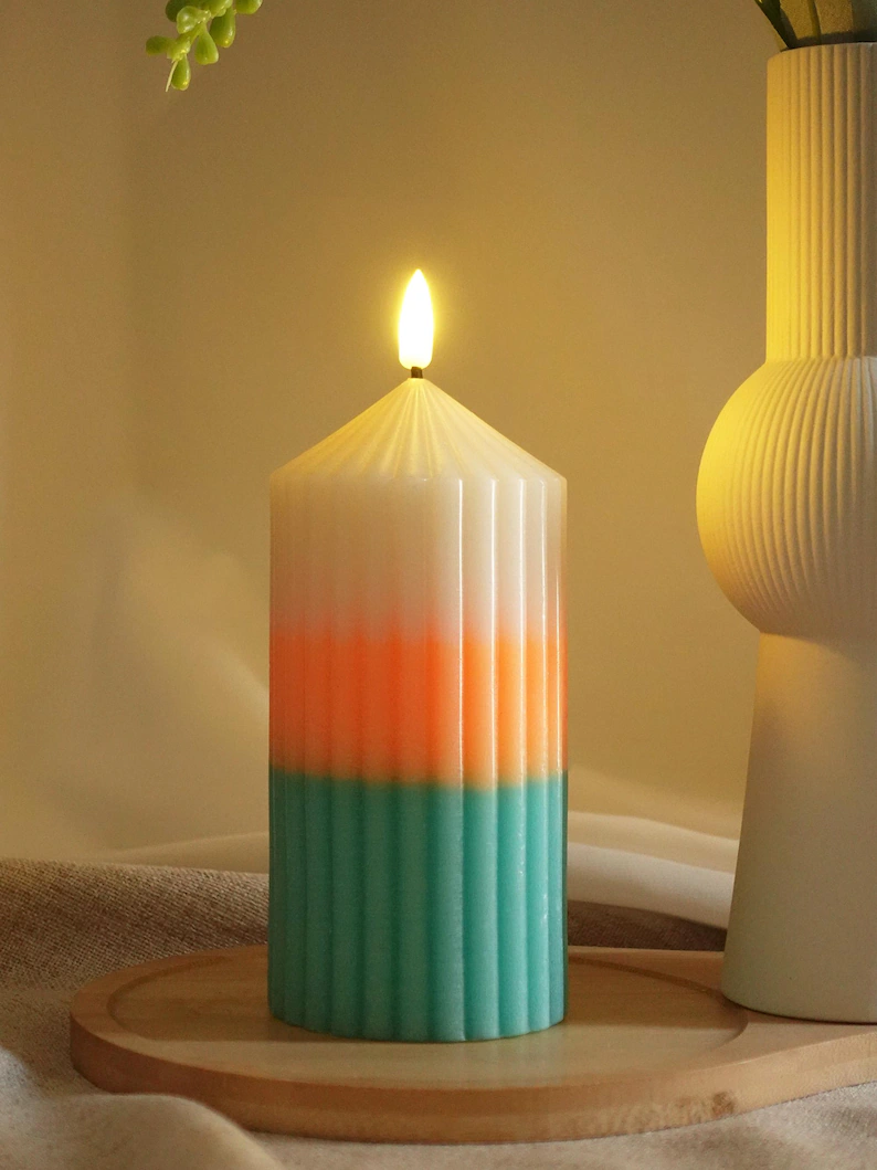 3D-Wick Pillar Candles Flickering Flameless Candles, Real Wax LED ...