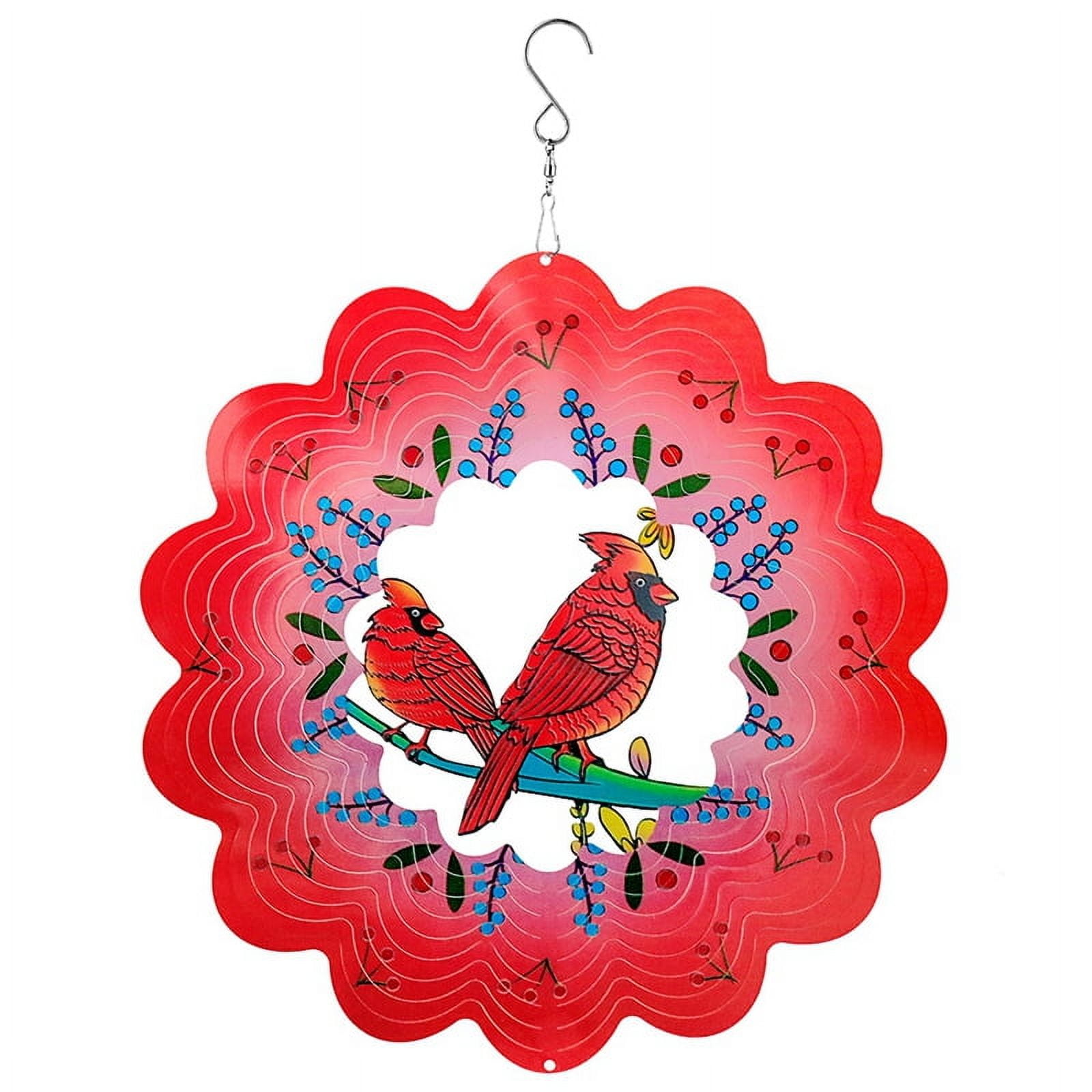3D Wind Spinner Redbird 12Inch Garden Laser Cut Hanging Wind Spinners ...