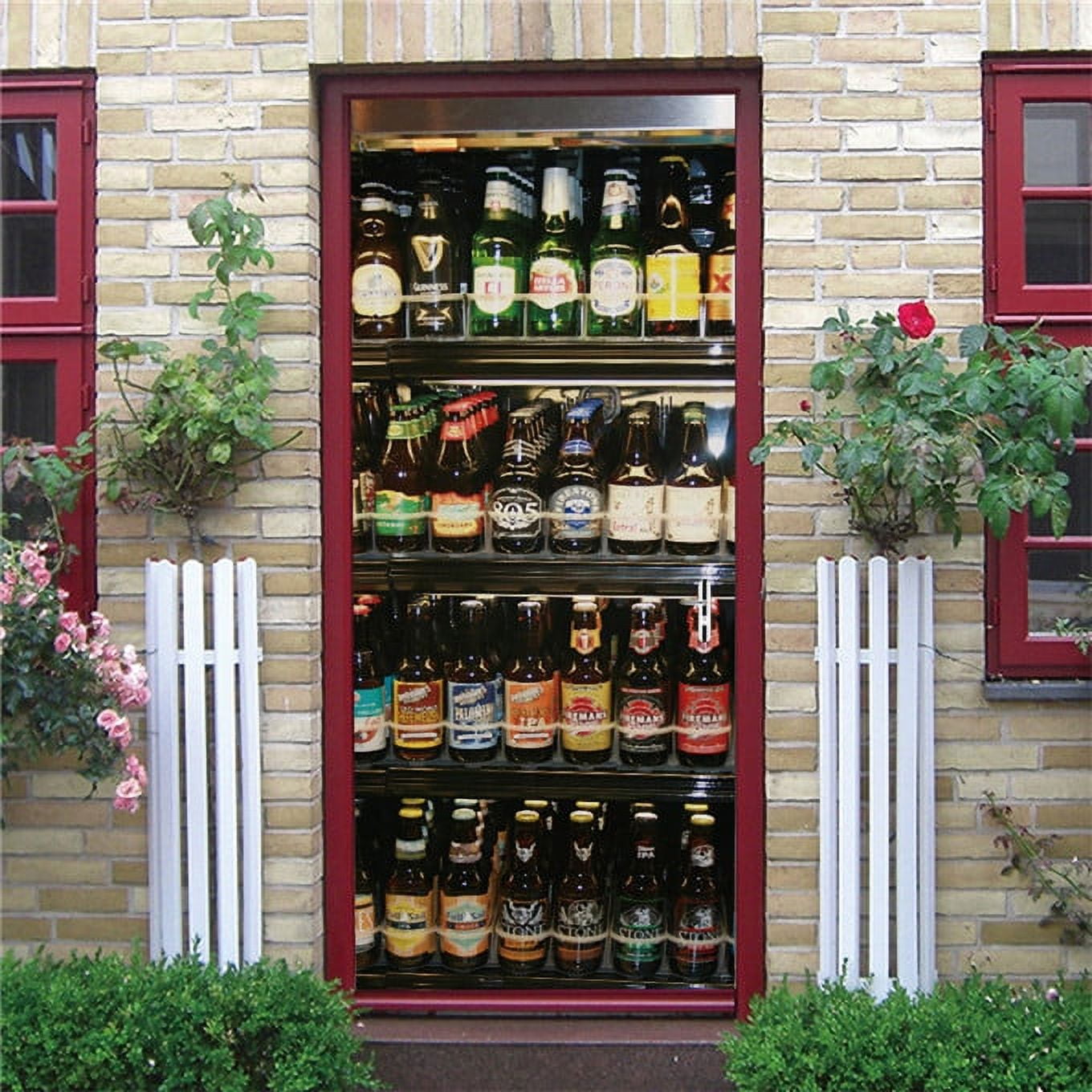 3D Wine Cabinet Door Stickers Liquor Theme Wallpaper Self-Adhesive PVC ...