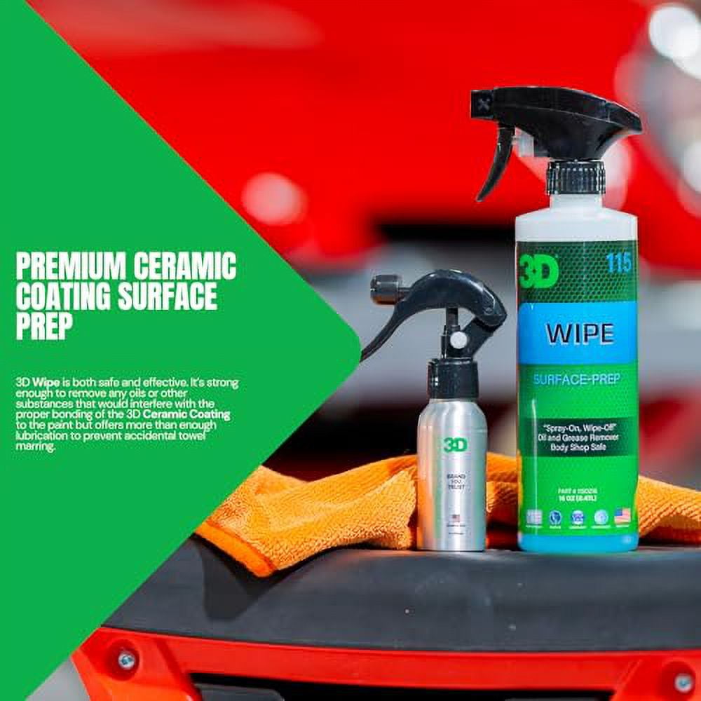 3D Wipe Ceramic Coating Surface Prep - Removes Excess Oils & Lubricants ...
