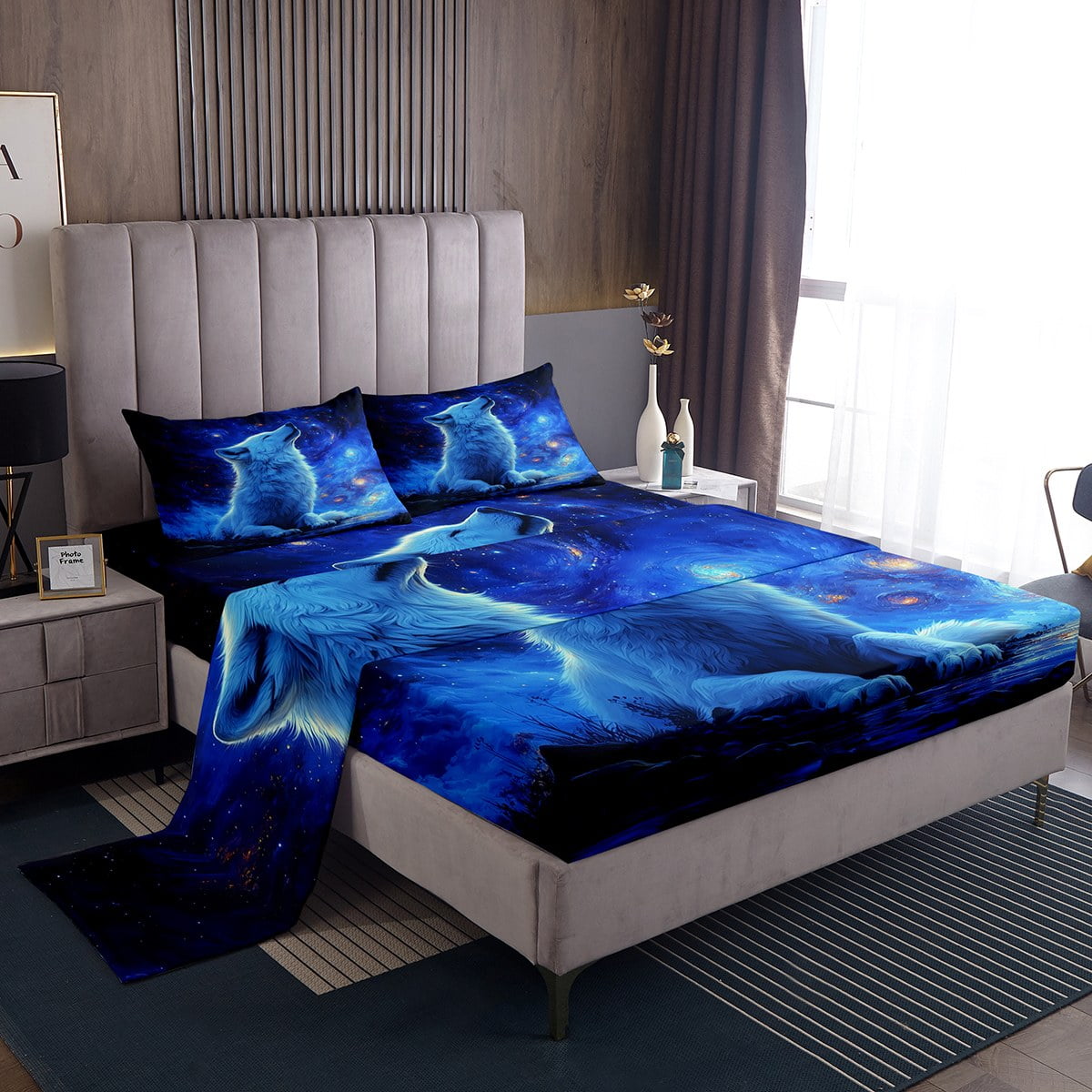 3D Wolf Bed Sheet Full Size,Animals Bedding Sets 4Pcs Teens Room Decor ...