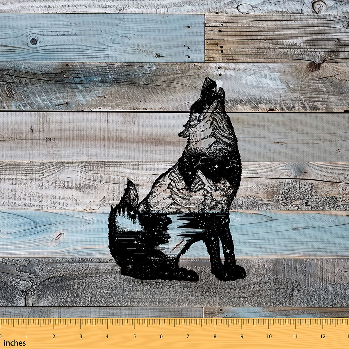 3D Wolf Fabric By The Yard,Animal Wildlife Upholstery Fabric For Chairs ...