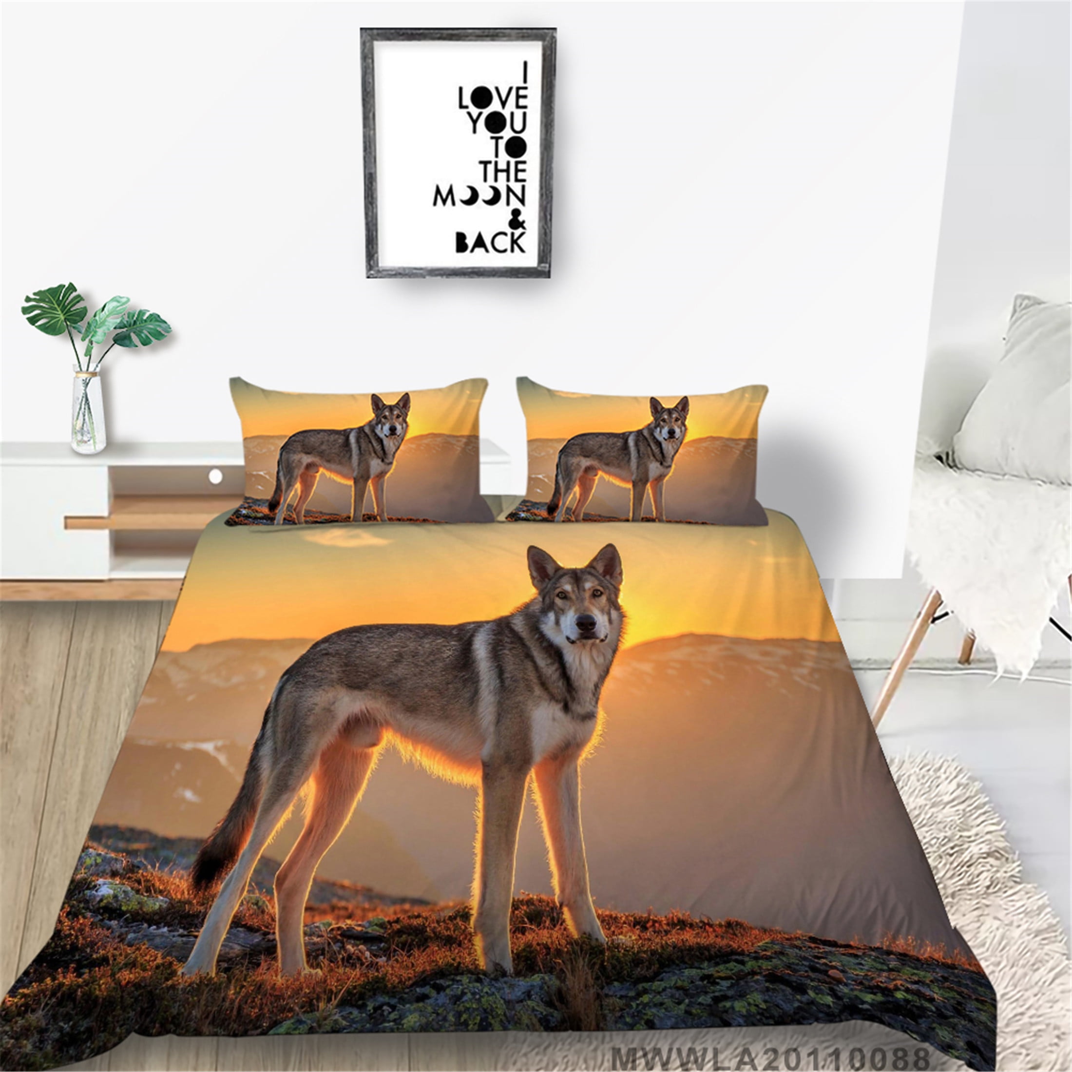 3D Wolf Painting Quilt Cover Set Hot Sale Children Boy Man Bedding ...