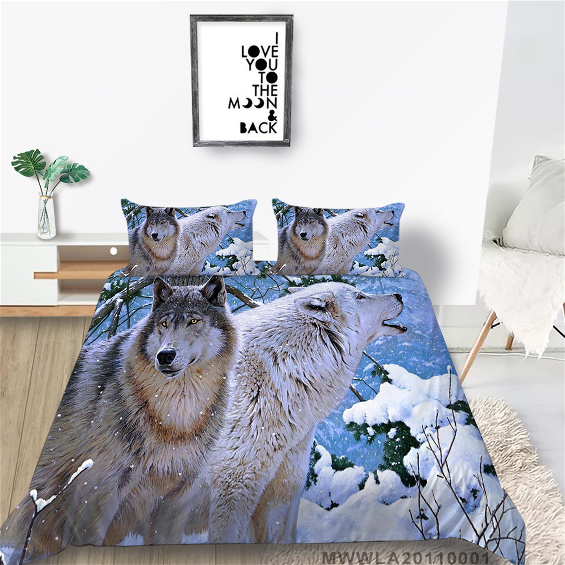 3D Wolf Printed Cool Home Textiles Bedding Cover Set Animal Painting ...