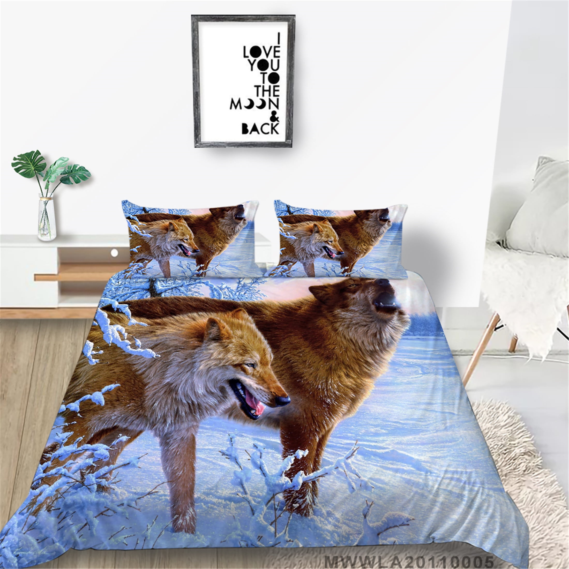 3D Wolf Printed Cool Home Textiles Bedding Cover Set Animal Painting ...