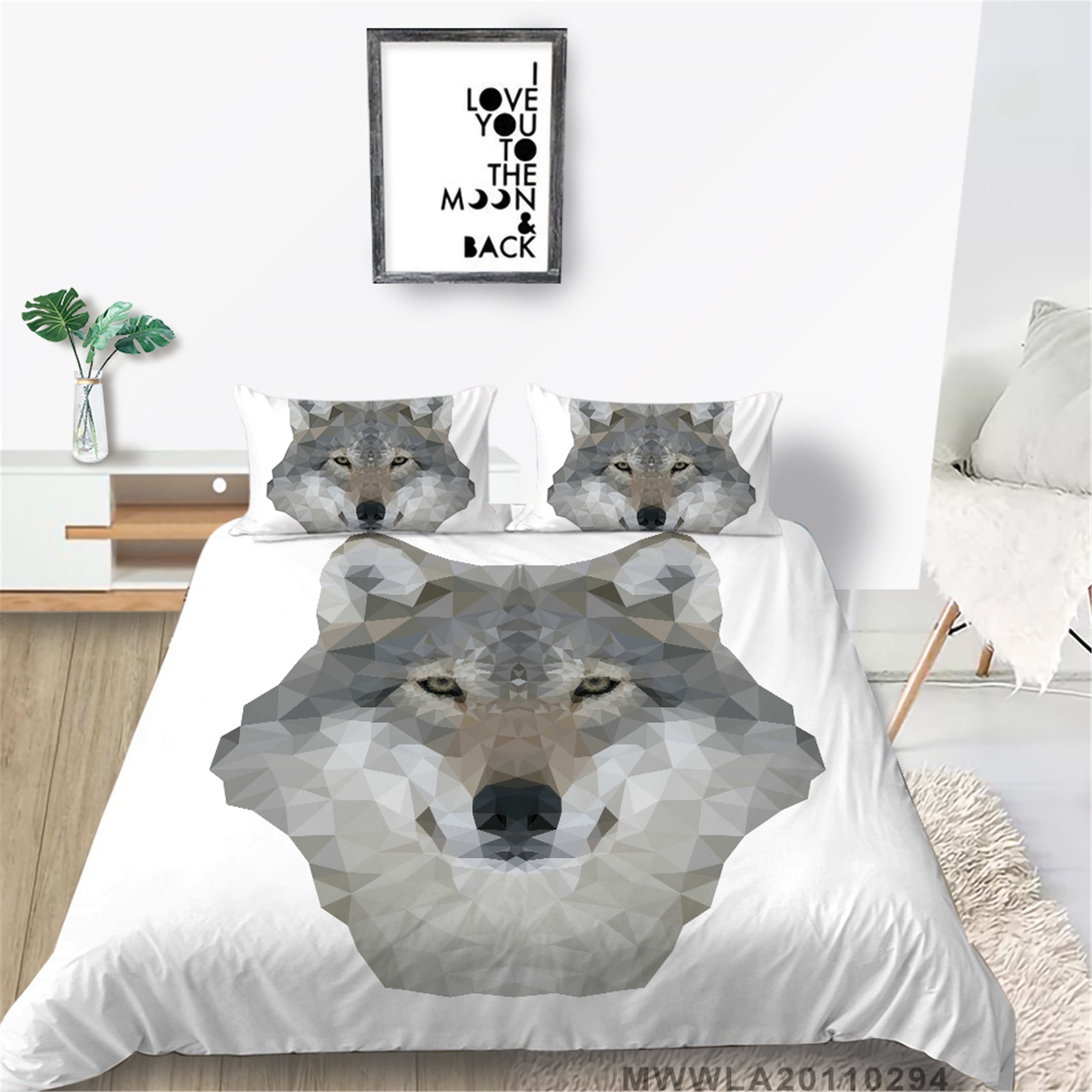 3D Wolf Printed Home Textiles Bedding Cover Set Gift for Boy Man Newly ...