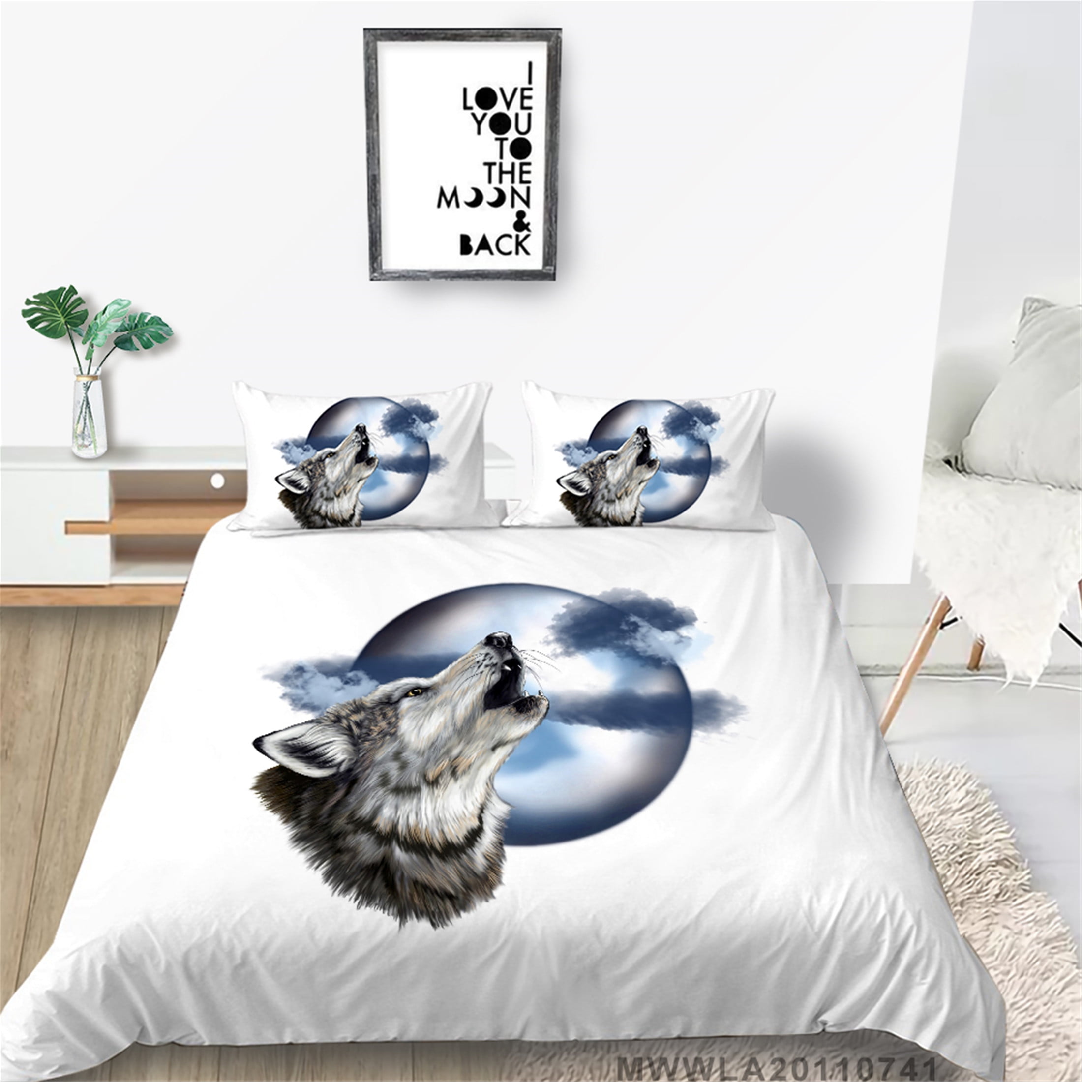 3D Wolf Printed Polyester Home Bed Set Boy Man Cool Duvet Cover Set ...