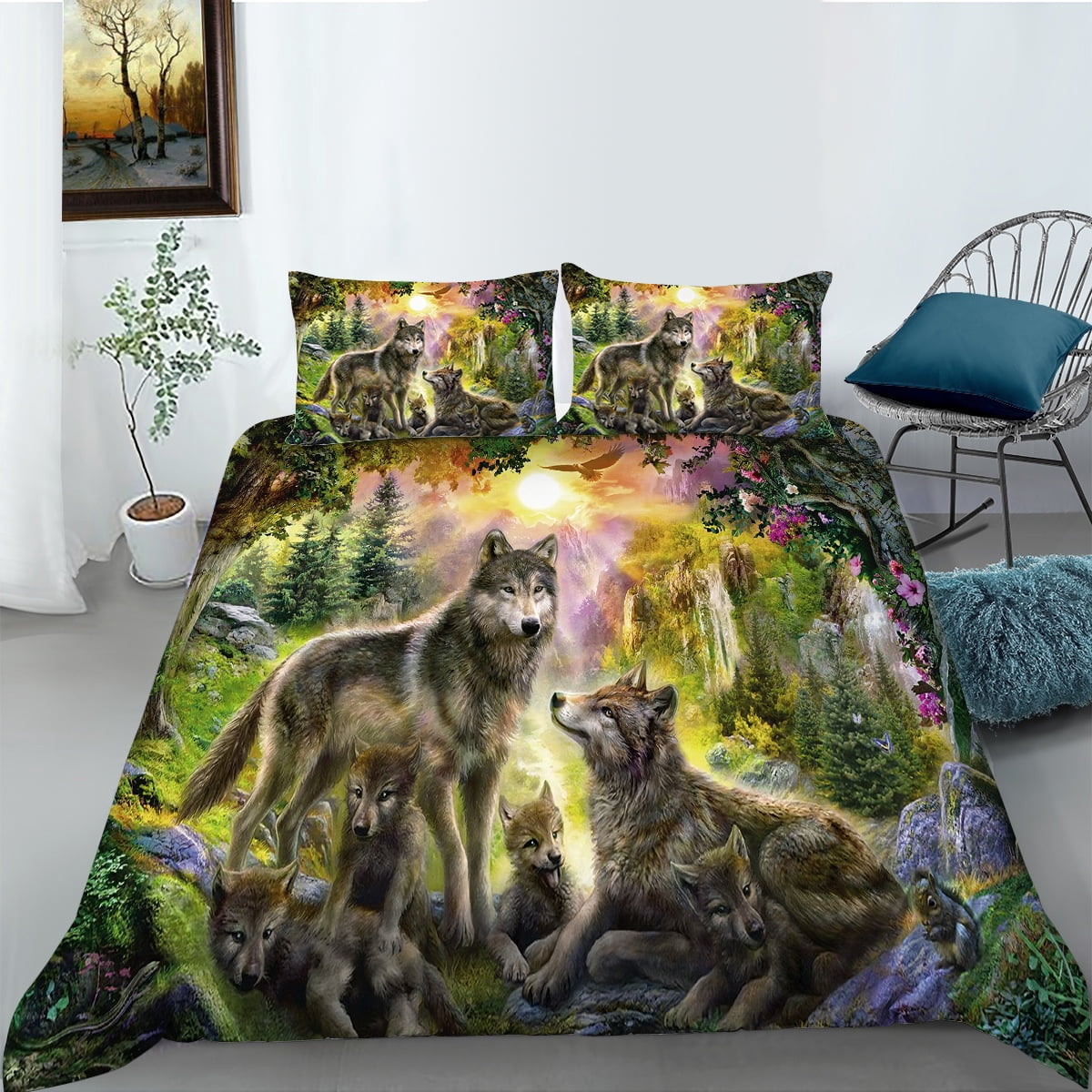 3D Wolf Printing Duvet Cover Set Soft Bedding Set Comforter Cover Set ...