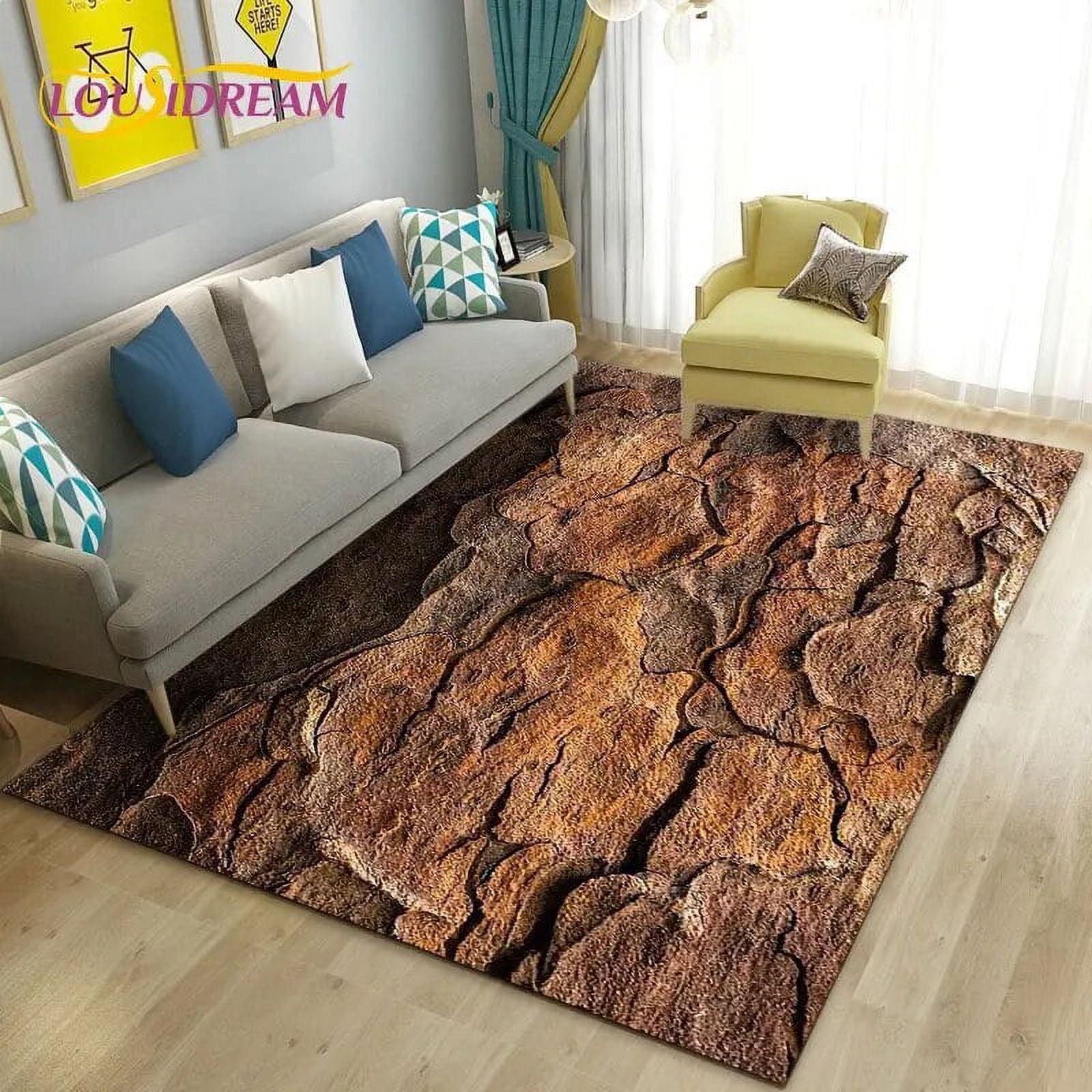 3D Wood Grain Pattern Area Rug Carpet Rug for Living Bedroom Sofa ...