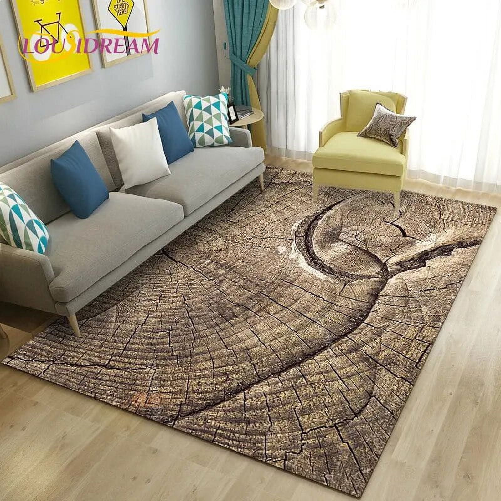 3D Wood Grain Pattern Area Rug Carpet Rug for Living Bedroom Sofa ...