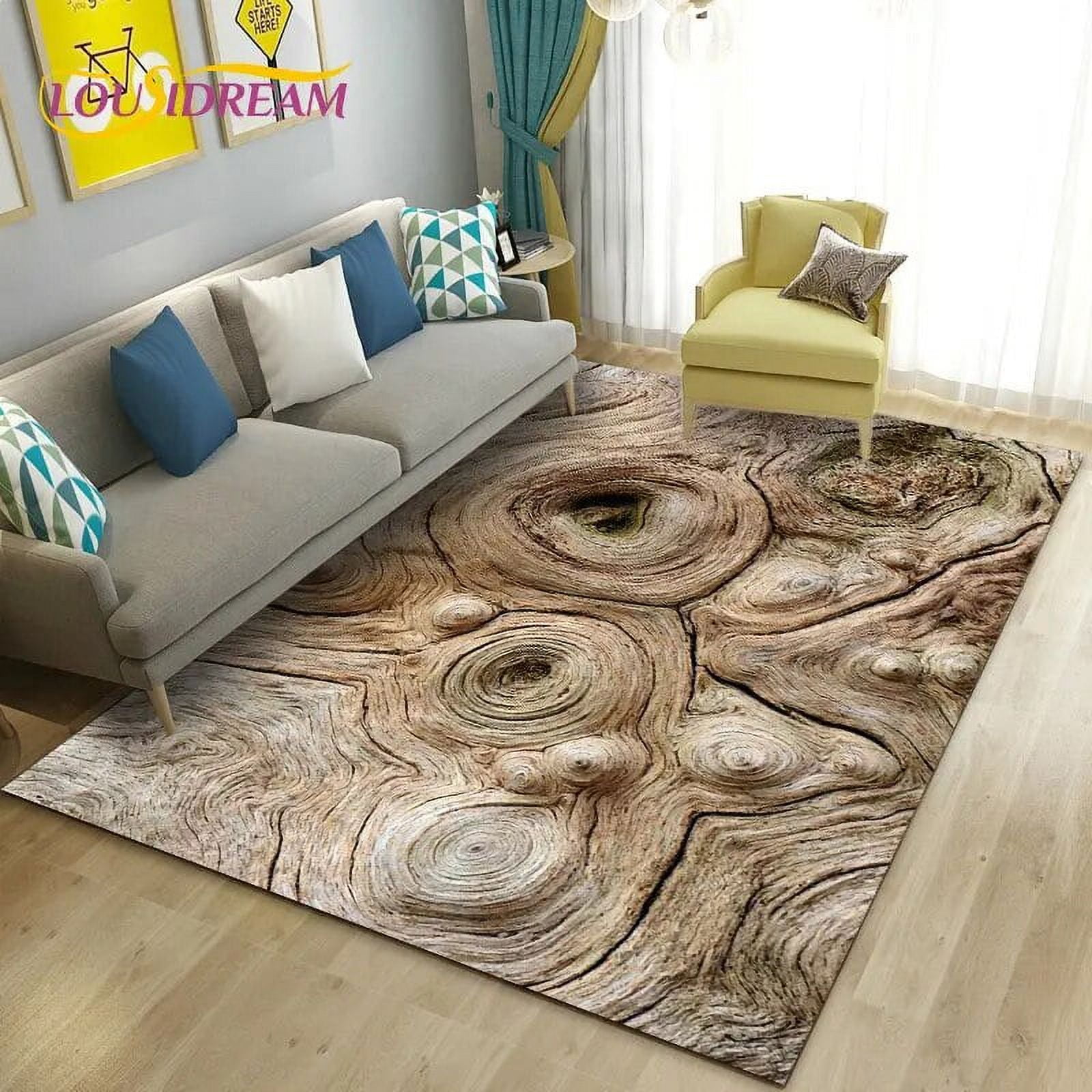 3D Wood Grain Pattern Area Rug Carpet Rug for Living Bedroom Sofa ...