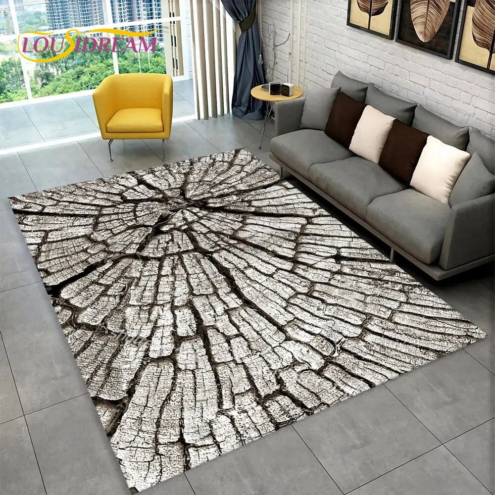 3D Wood Grain Retro Area Rug Large Carpet Rug for Home Living Room Kids ...
