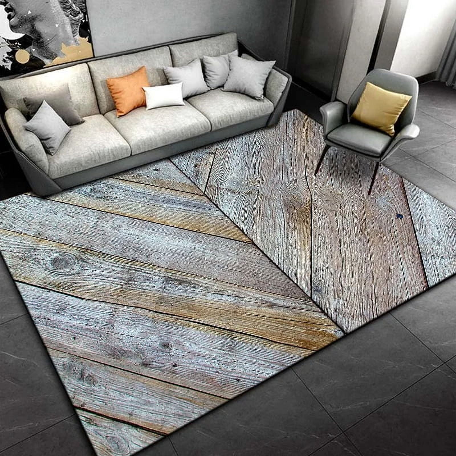 3D Wood Pattern Carpet Bedroom Rug Kitchen Floor Mat Home Living Room ...
