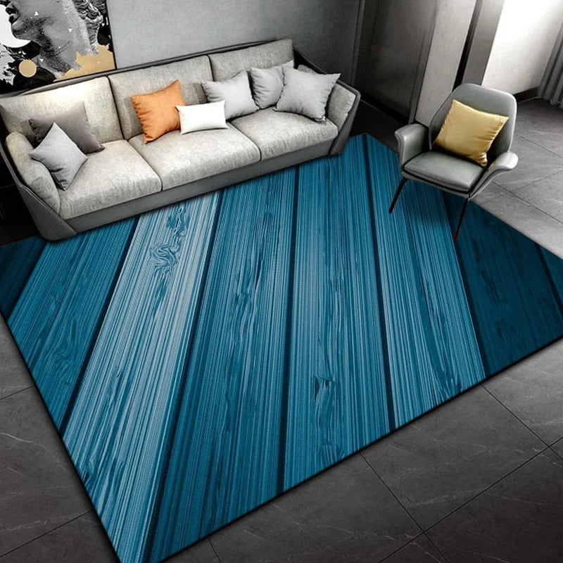 3D Wood Pattern Carpet Bedroom Rug Kitchen Floor Mat Home Living Room ...