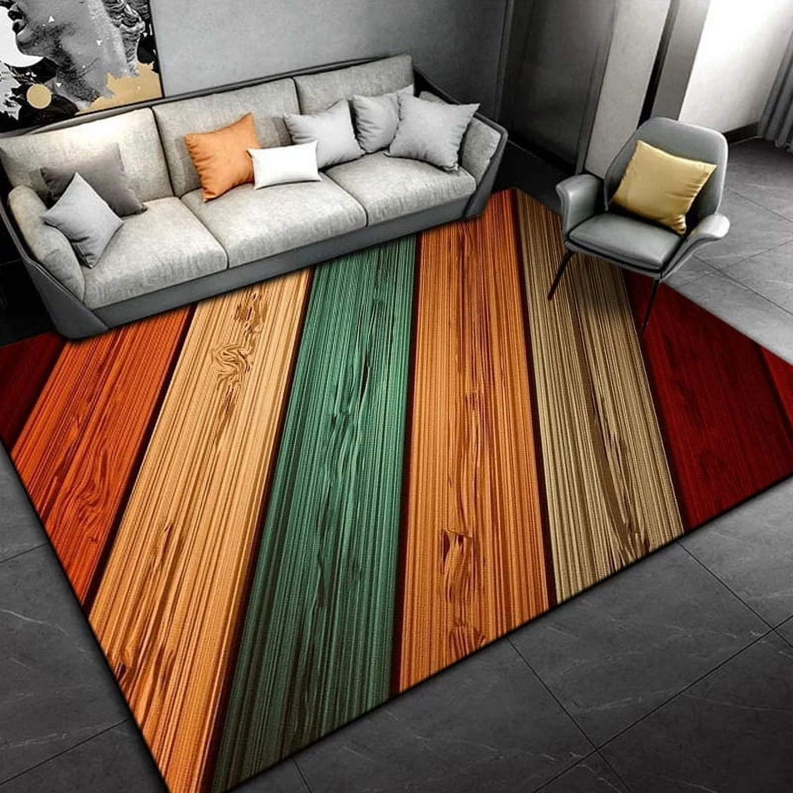 3D Wood Pattern Carpet Bedroom Rug Kitchen Floor Mat Home Living Room ...