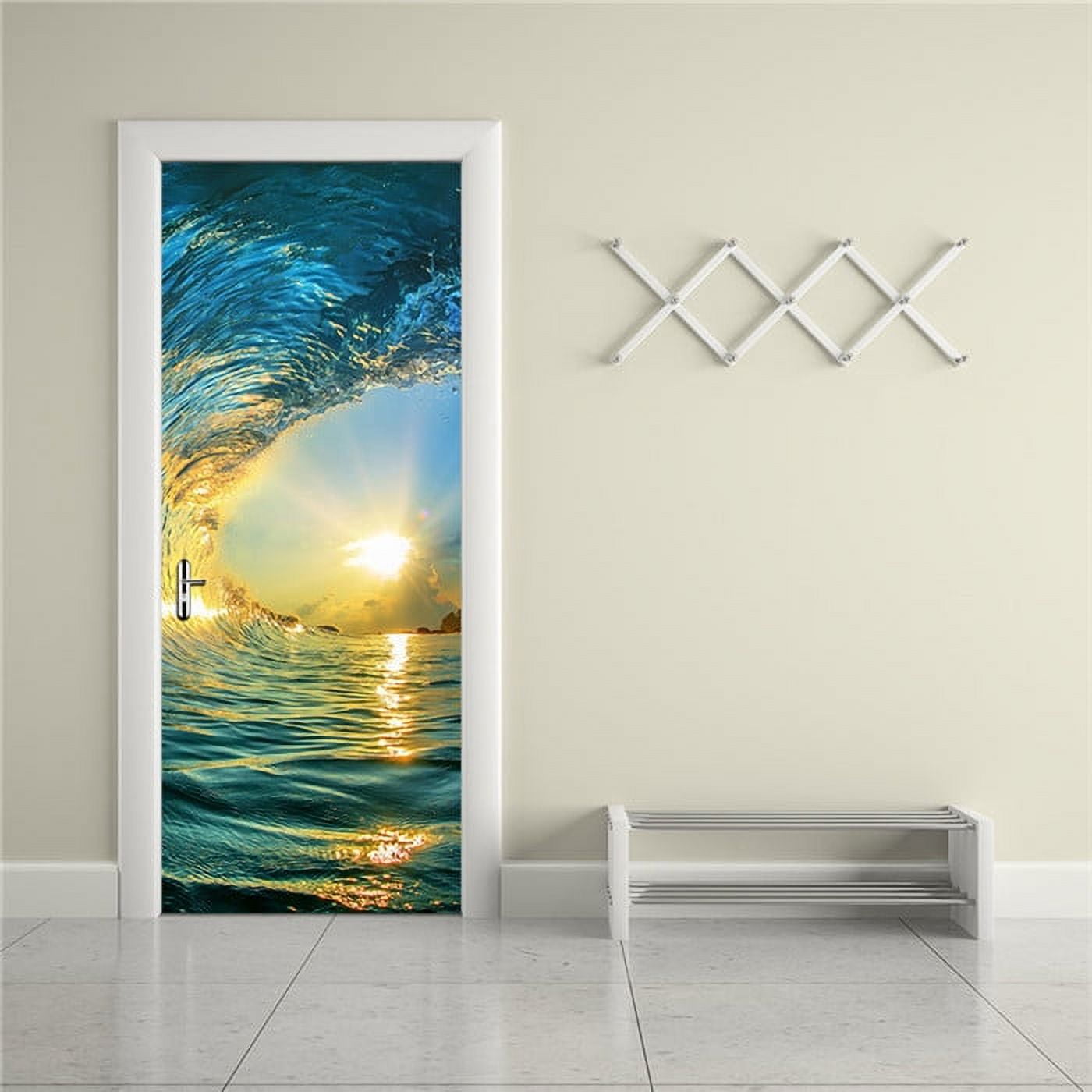 3D Wood Stickers for Door Vinyl Waterproof Self Stick Wallpaper Home ...