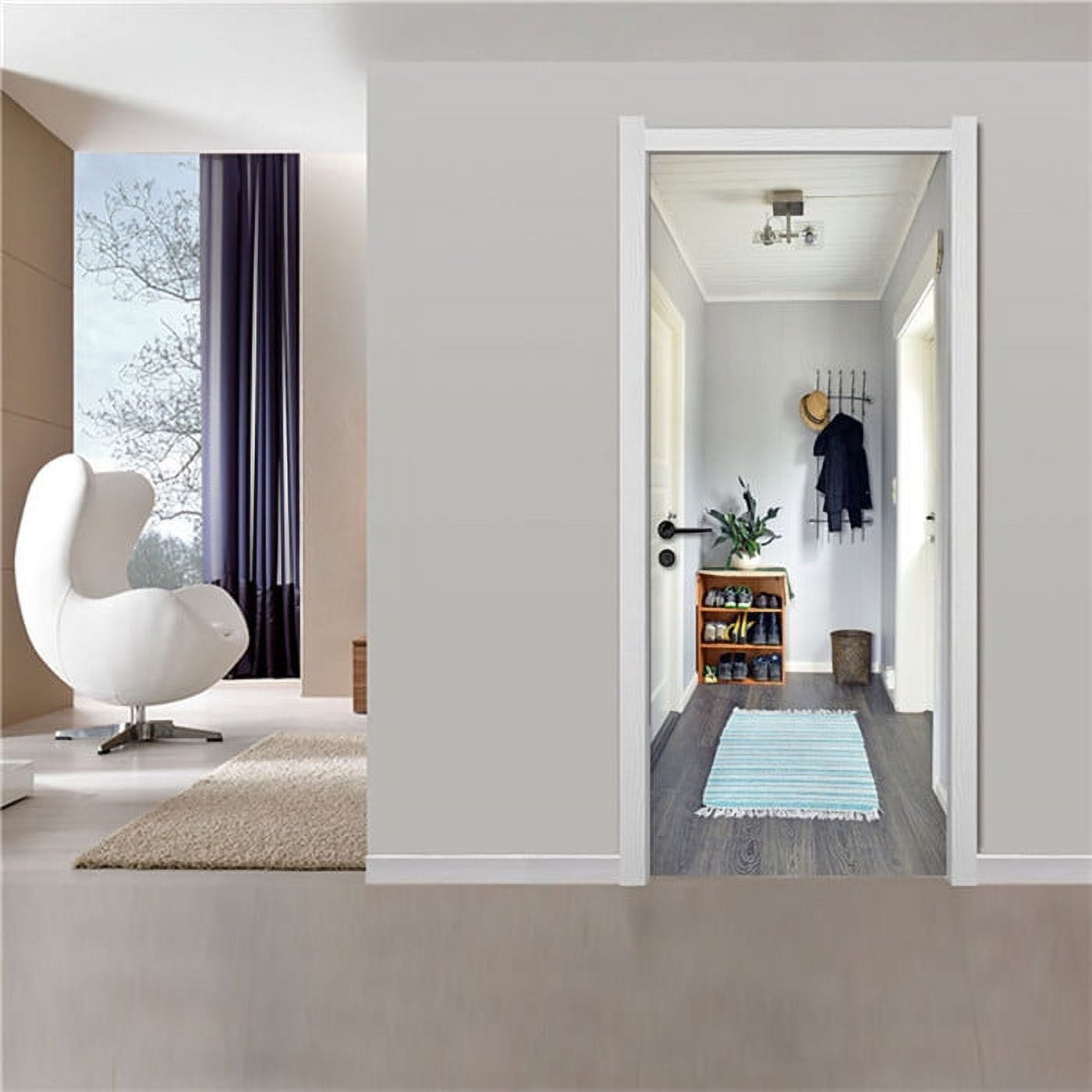 3D Wood Stickers for Door Vinyl Waterproof Self Stick Wallpaper Home ...