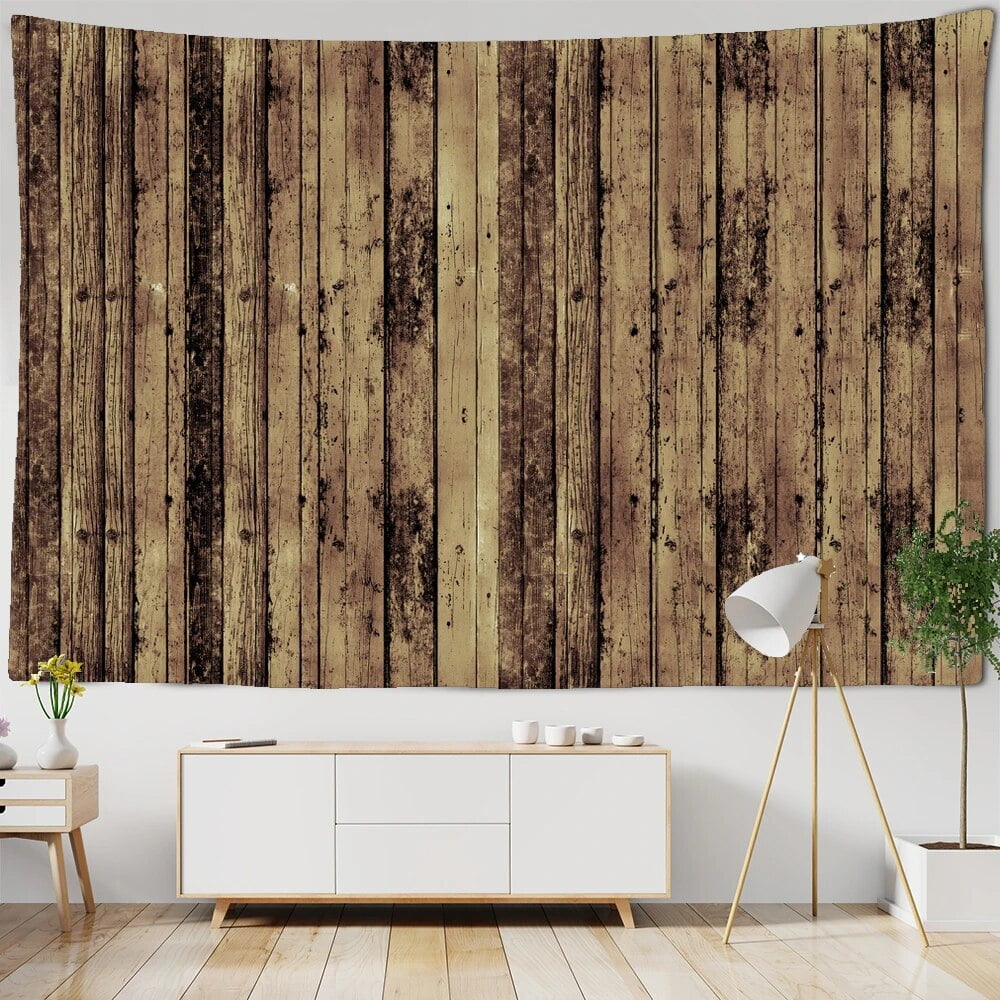 3D Wood plank texture pattern tapestry big art tapestry psychedelic ...