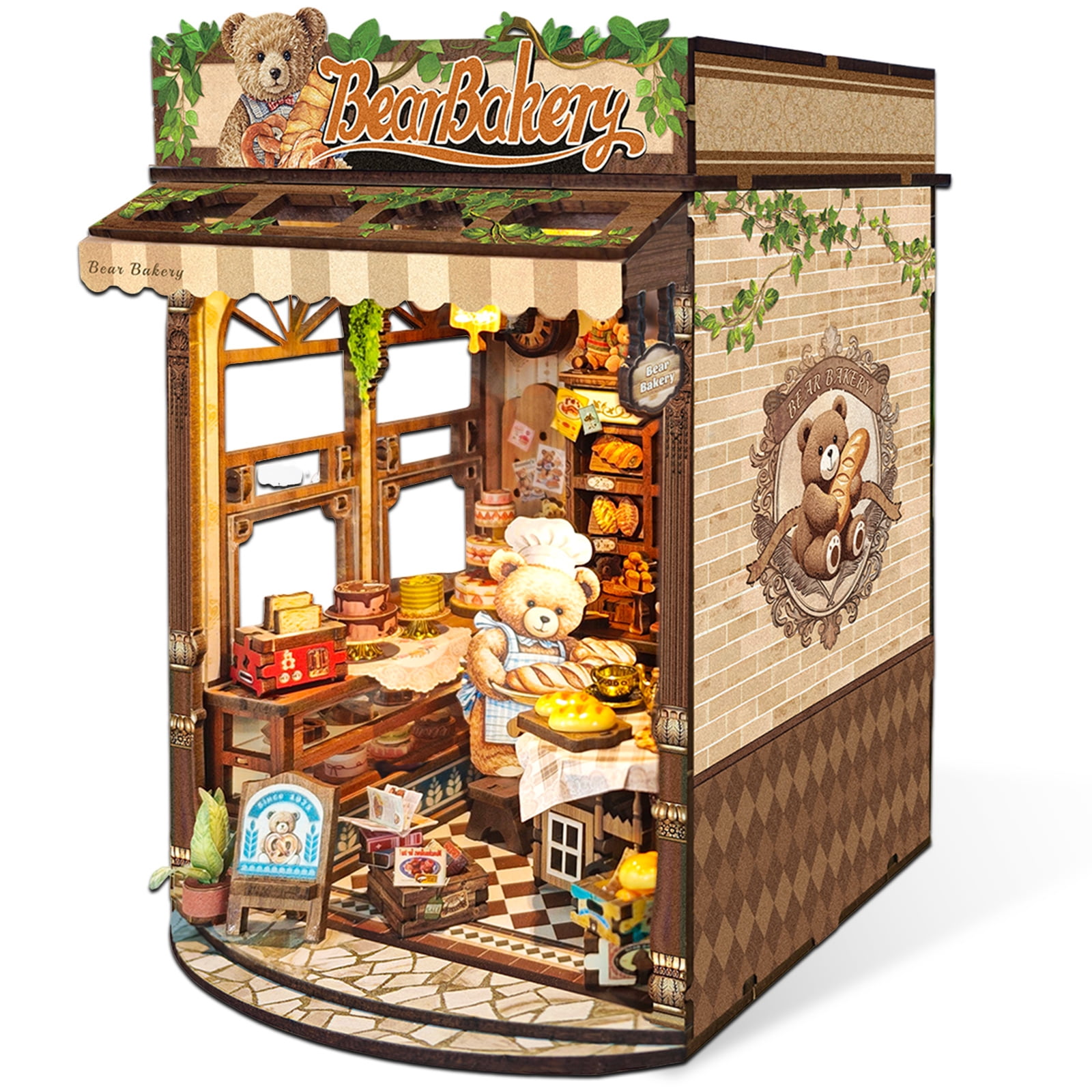 3D Wooden Book Nook Kit DIY Doll house Booknook with LED Light ...