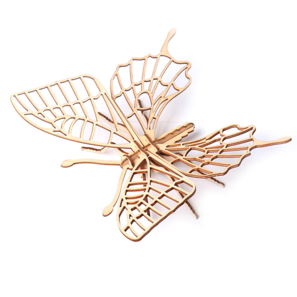 3D Wooden Butterfly Insect Model Puzzles DIY Assembly Crafts Education ...