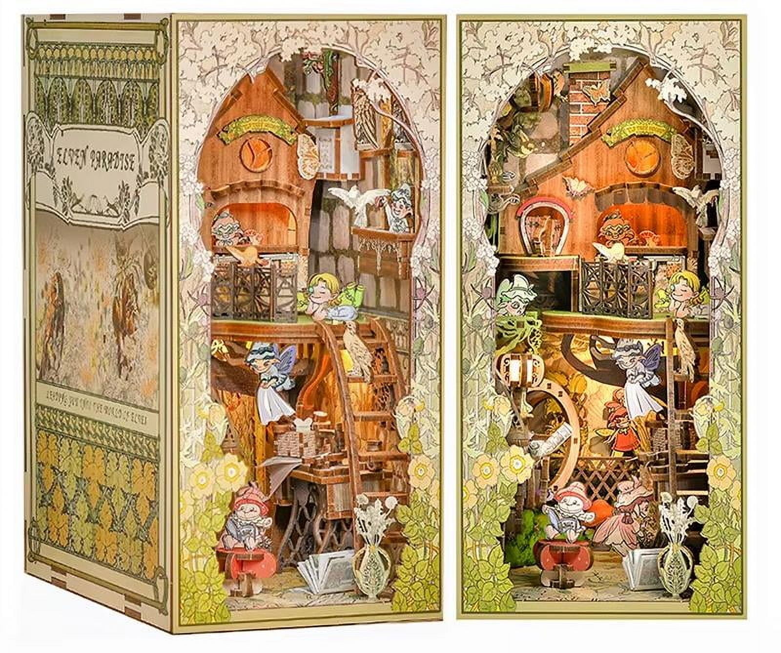 3D Wooden Dollhouse Elven Paradise Handmade Craft With LED Night Light ...