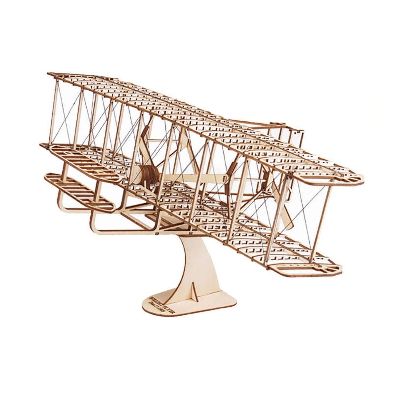 3D Wooden Jigsaw Plane DIY Wright Brothers Flying Machine Model ...
