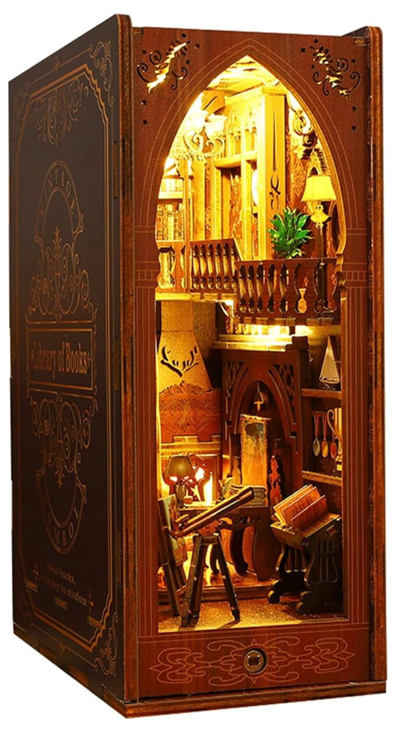 3D Wooden Magic Library Book Nook Kit - Enchanting Bookshelf Insert ...